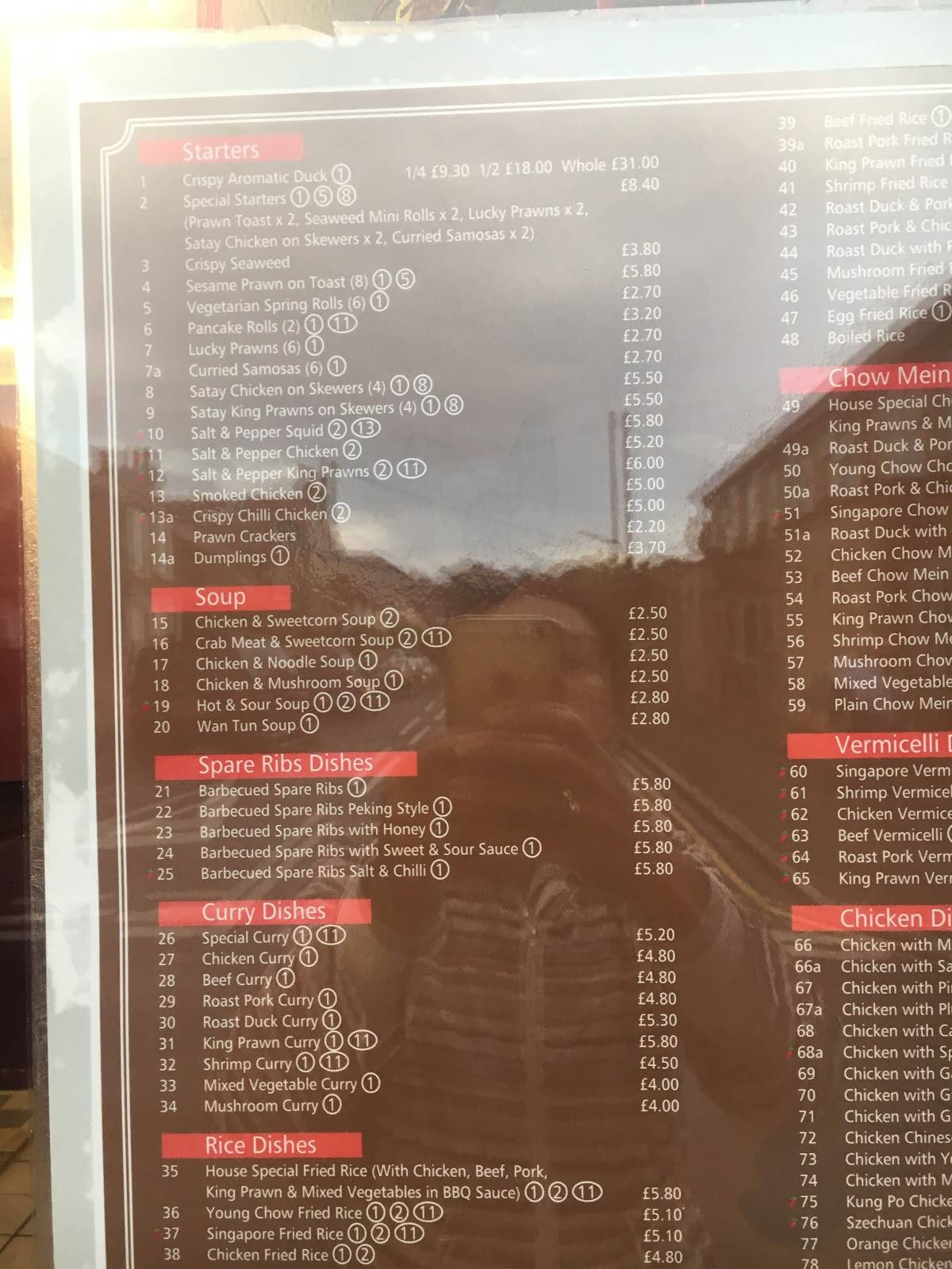 Menu at Lucky House fast food, Broadstairs