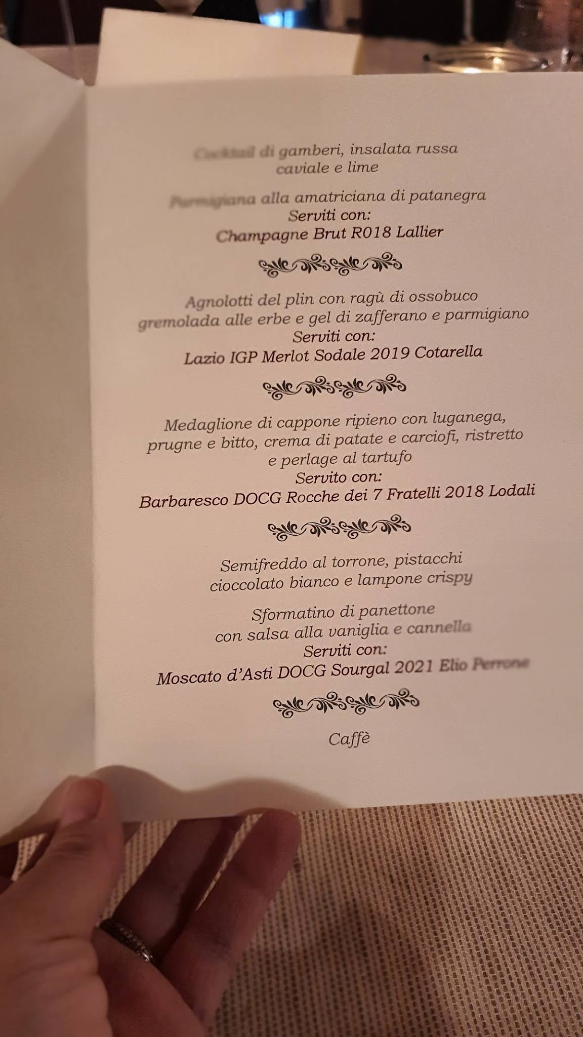 Menu da La Brughiera ristorante, Senago, Via XXIV Maggio N° 23