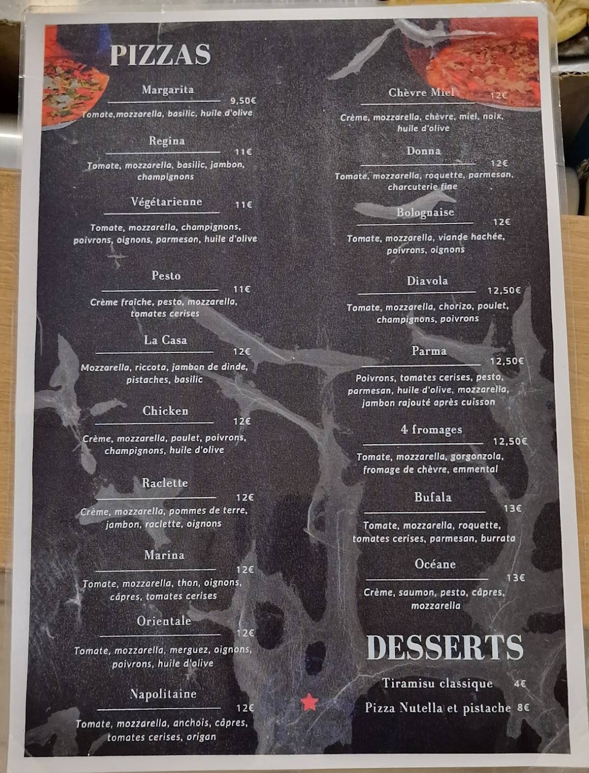 Menu au La Casa restaurant, Montbéliard