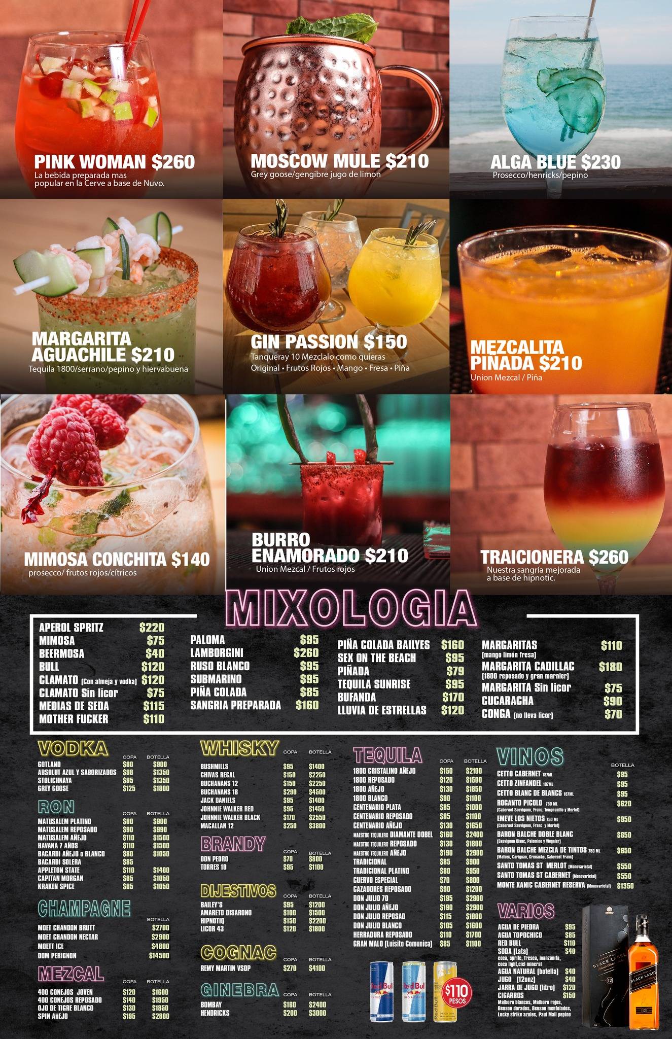 Carta del pub y bar La Cerve Playas, Tijuana