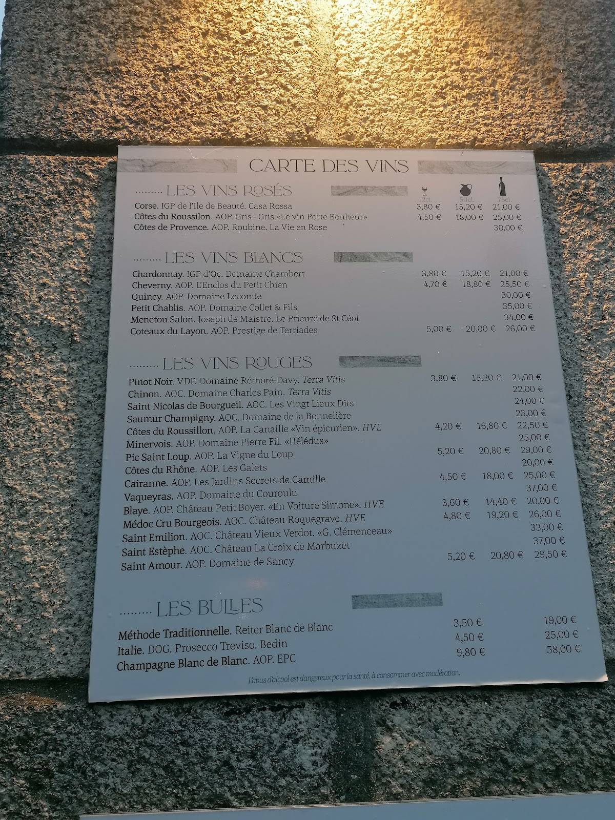 Menu au La Coulée Douce restaurant, Quimperlé
