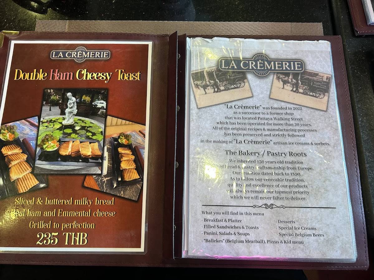 Menu at La Cremerie Pattaya desserts, Pattaya City