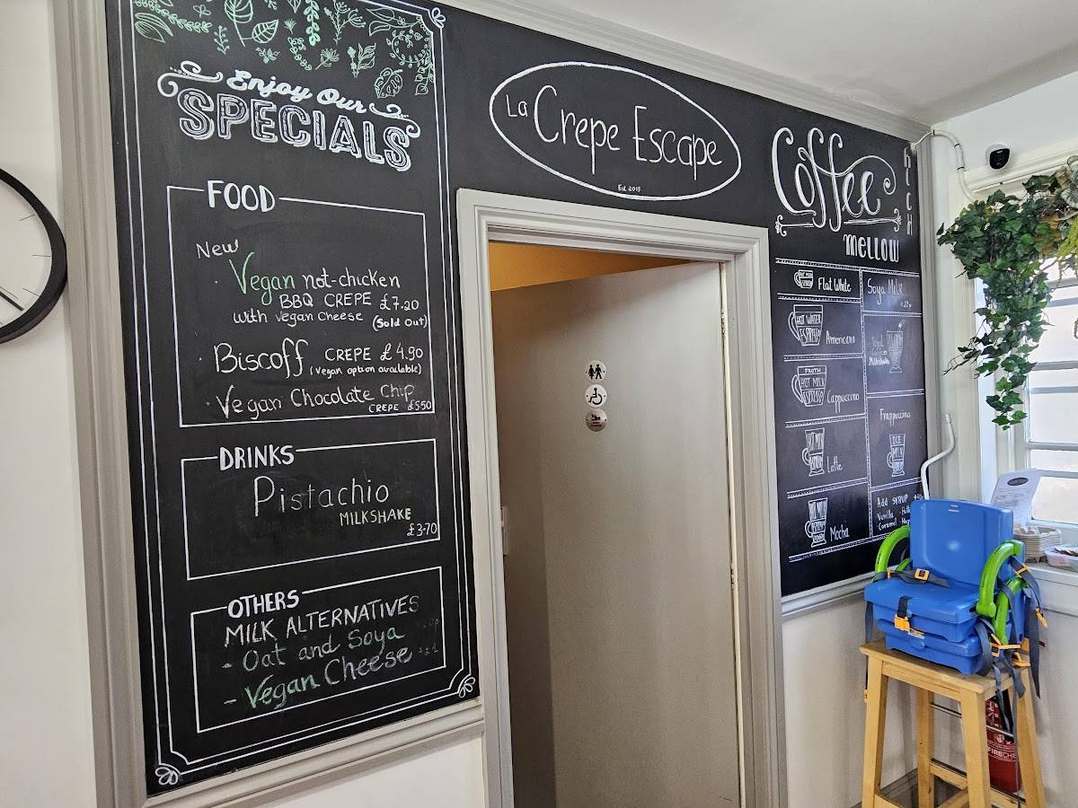Menu at La Crepe Escape cafe, Princes Risborough