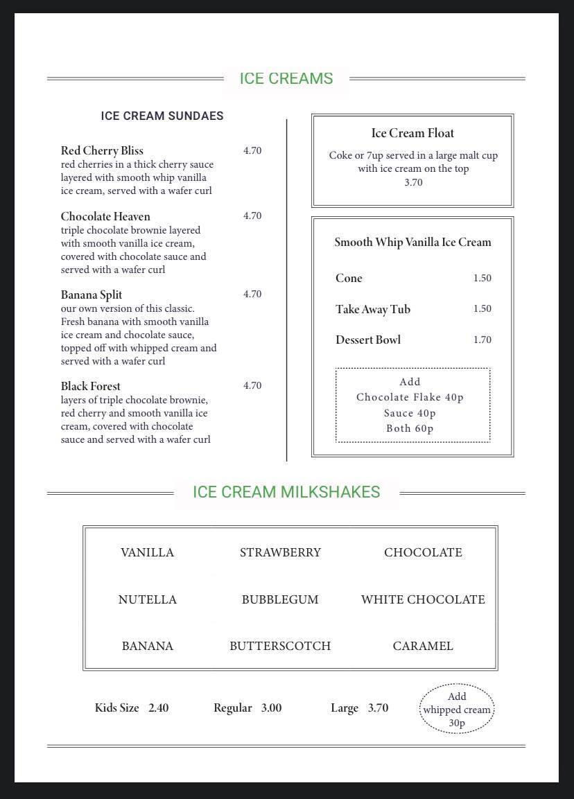 Menu at La Crepe Escape cafe, Princes Risborough