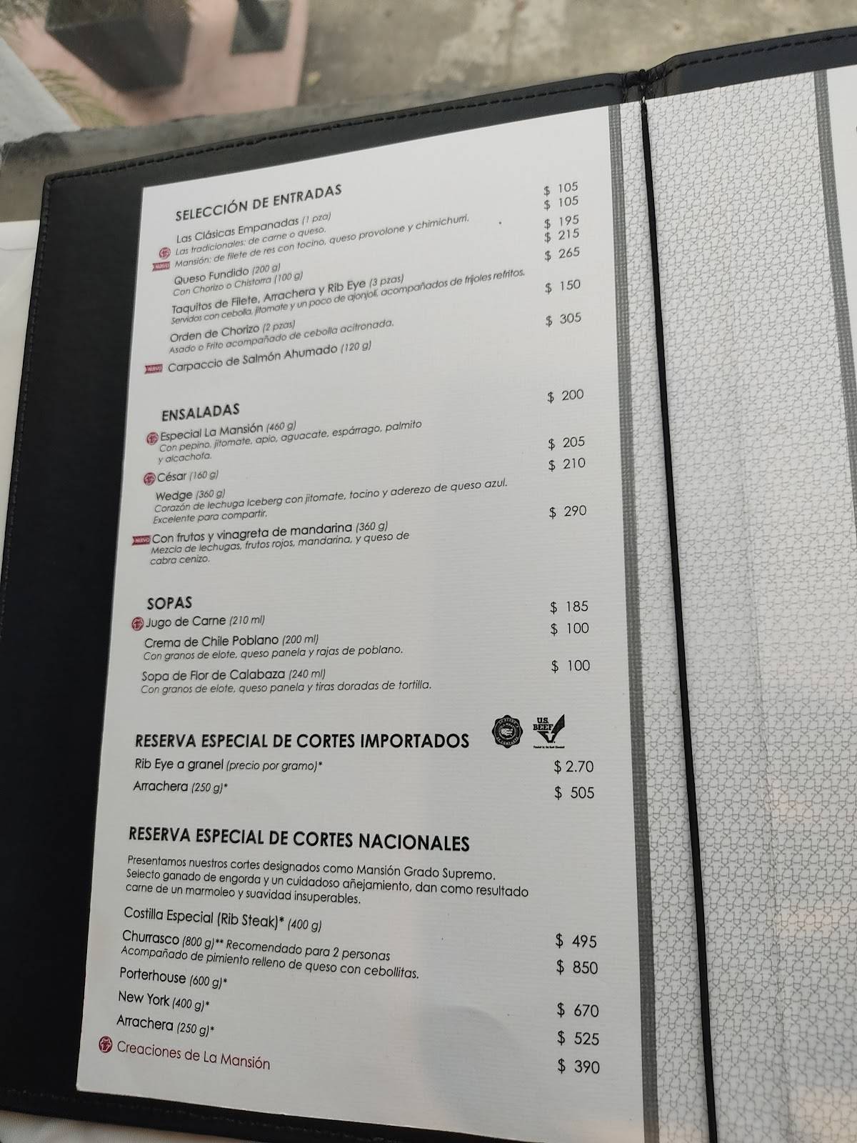 Carta del restaurante La Mansion Acapulco Costera, Acapulco, Av Costera ...