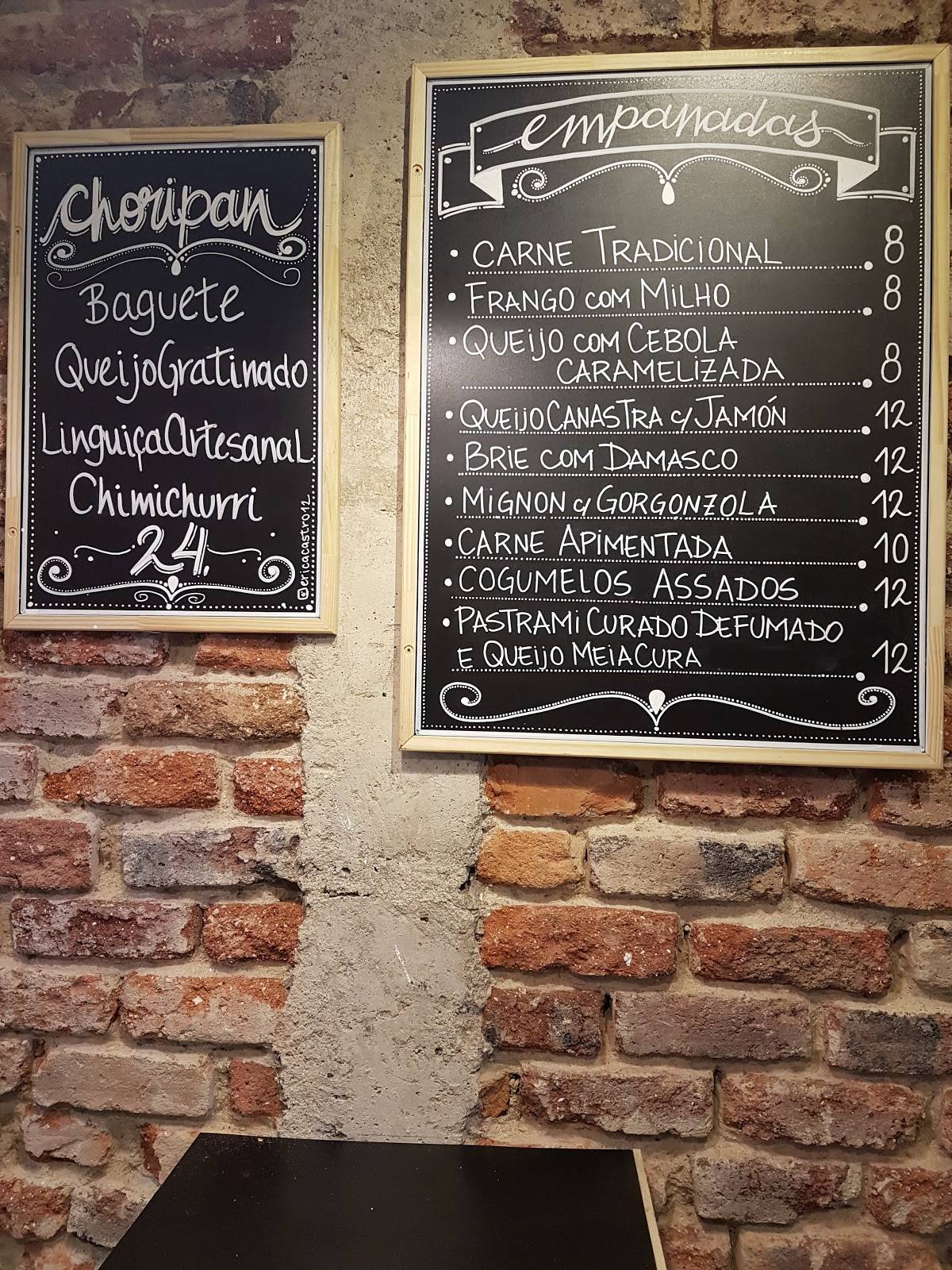 Menu at La Panata - Ipanema restaurant, Rio de Janeiro