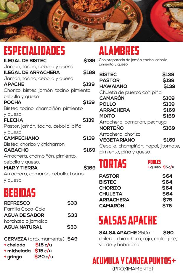 Menu at La Parrilla Apache, Aguascalientes, prolongacion. Zaragoza ...