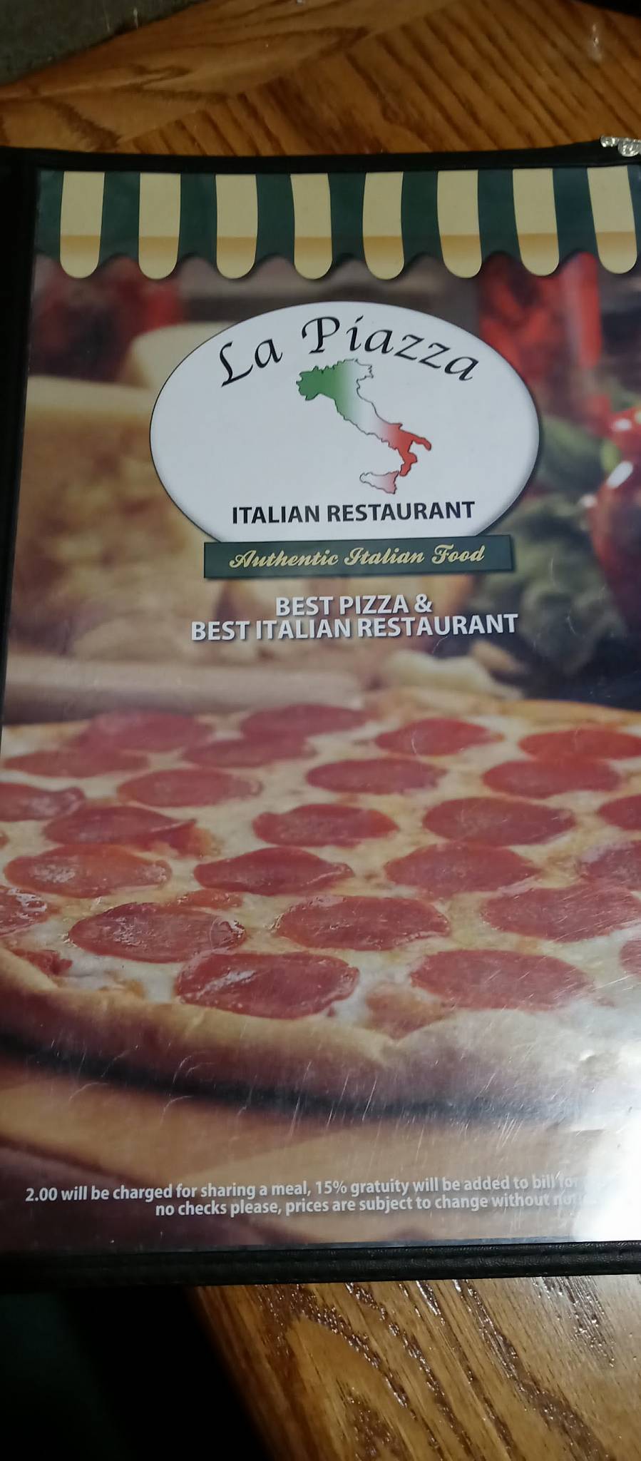 Menu at La Piazza Italian Restaurant & Bar, Roxboro