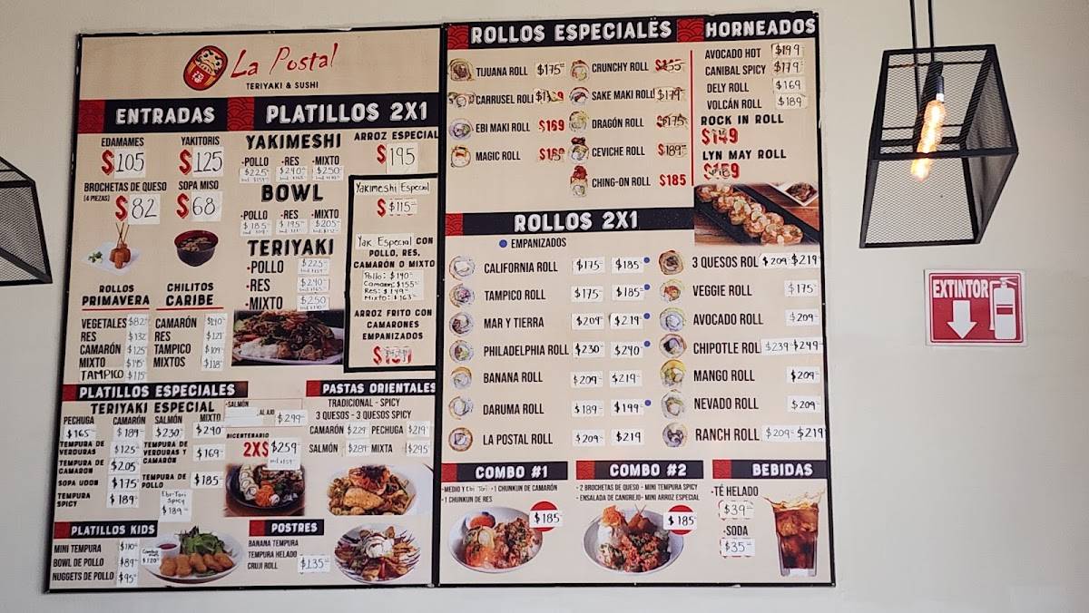 Carta del restaurante La Postal El Refugio, Tijuana