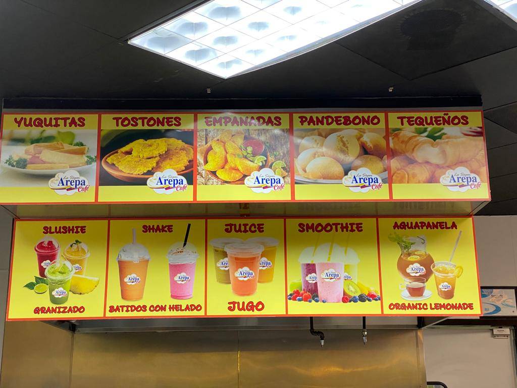 Carta de La Súper Arepa Café. Arepas rellenas, comida rápida ...