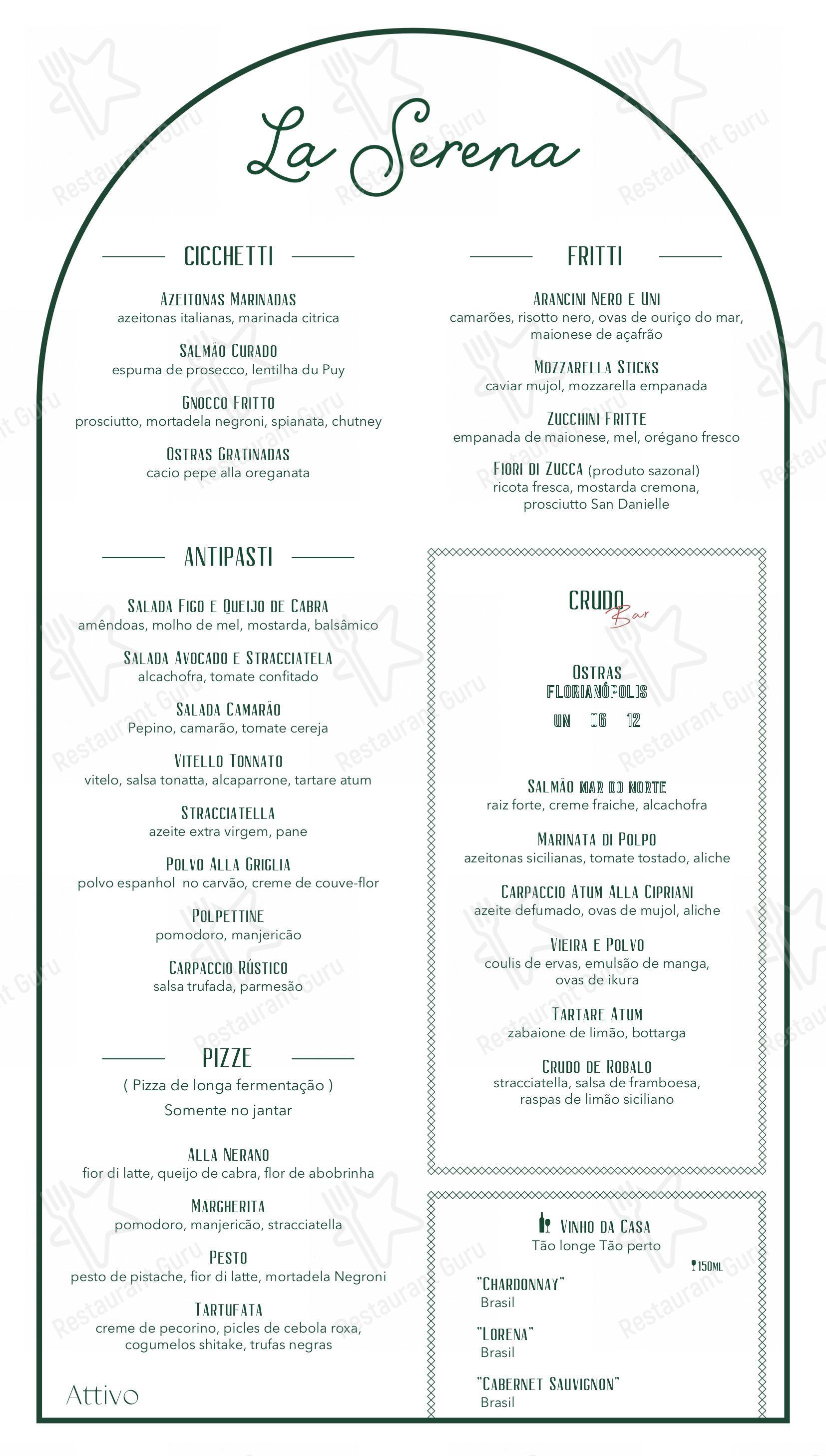 Menu em La Serena JK Iguatemi restaurante, São Paulo