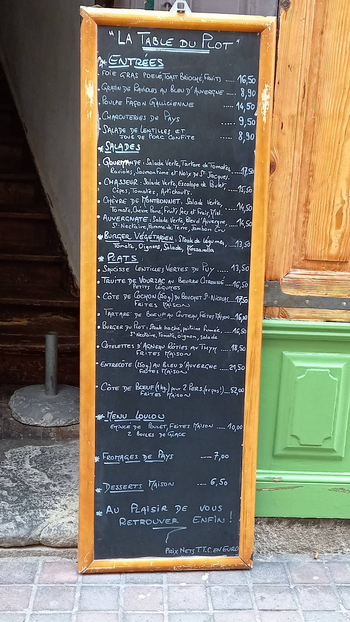 Menu au La Table du Plot restaurant, Le Puy-en-Velay, 1 Rue Pannessac