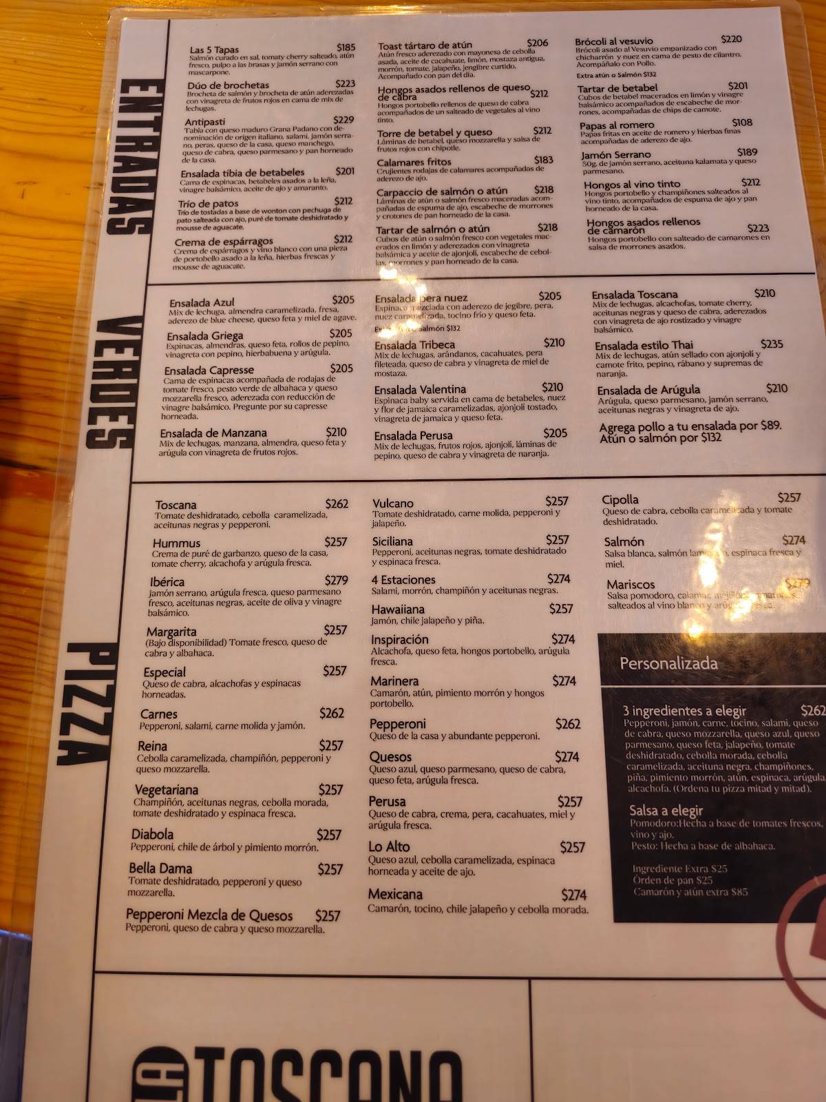 Carta del restaurante La Toscana, Saltillo, Blvd. Jesús Valdez Sánchez ...