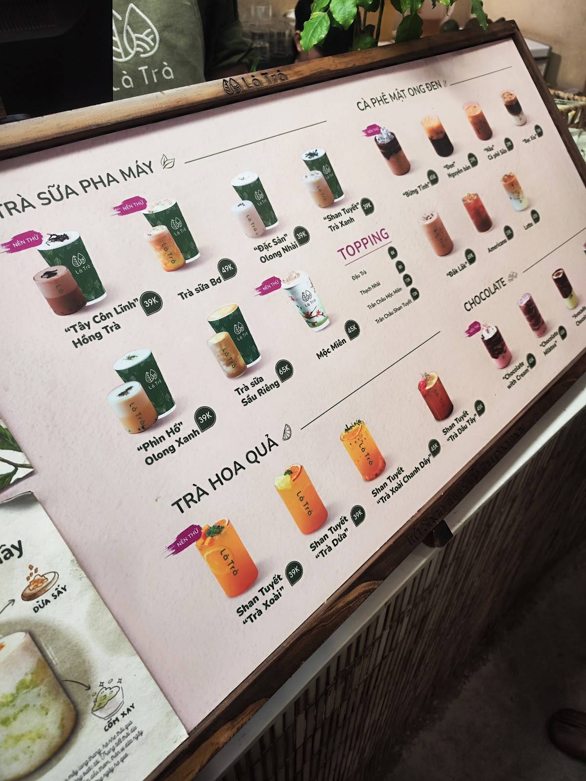 Menu at Là Trà, Việt Trì