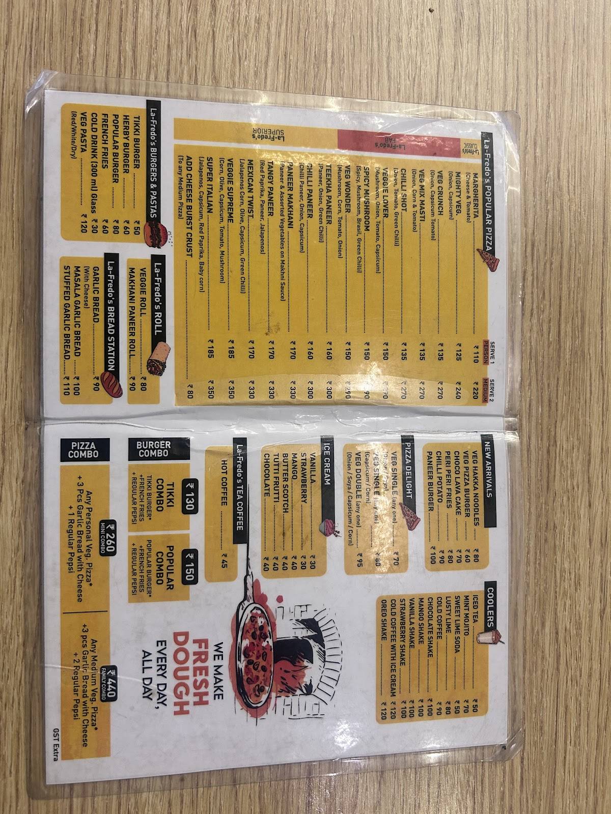 Menu at La -fredo's pizza, Bulandshahr