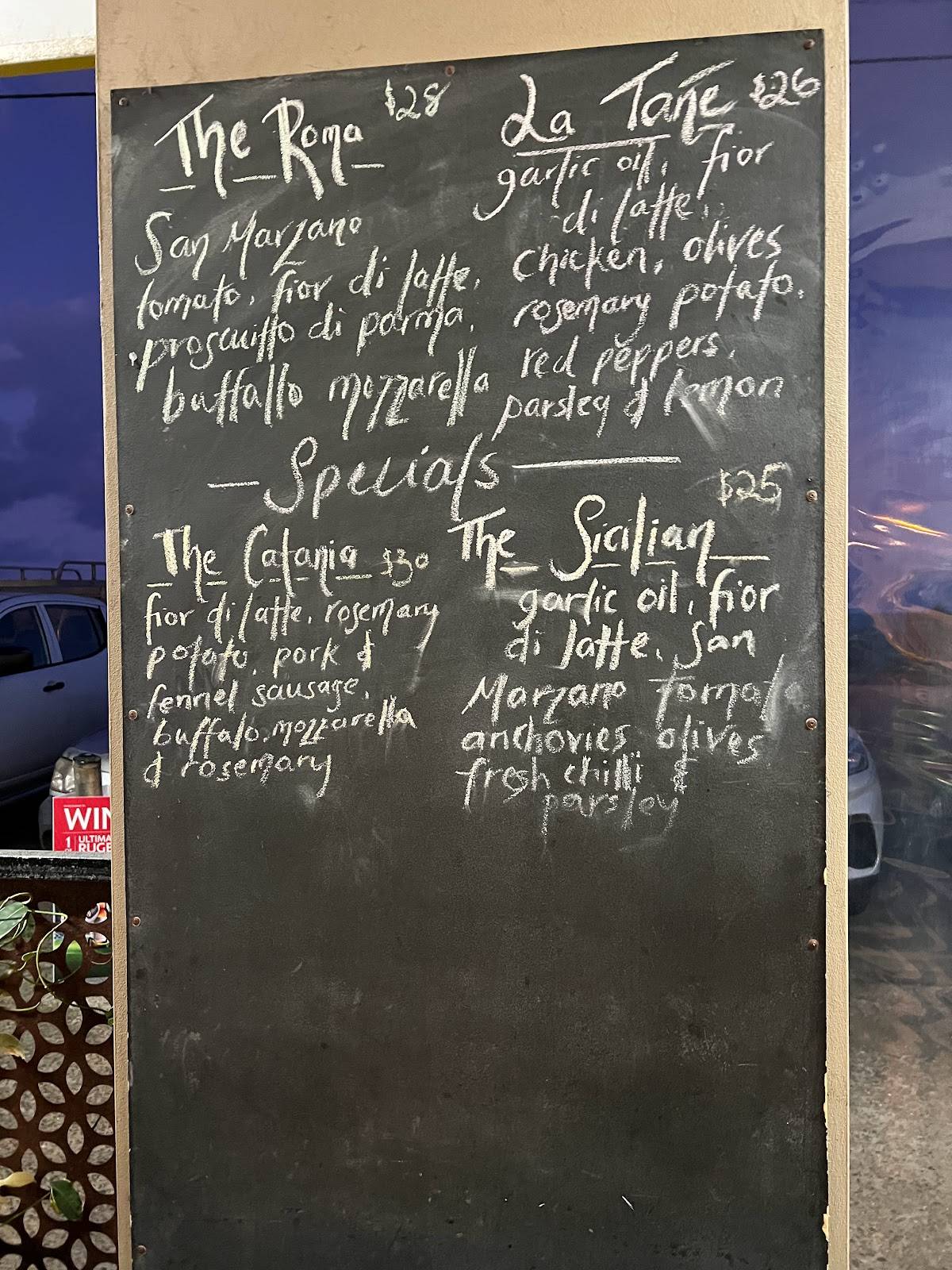Menu at Lady Copa Pizzeria e Birra, Copacabana