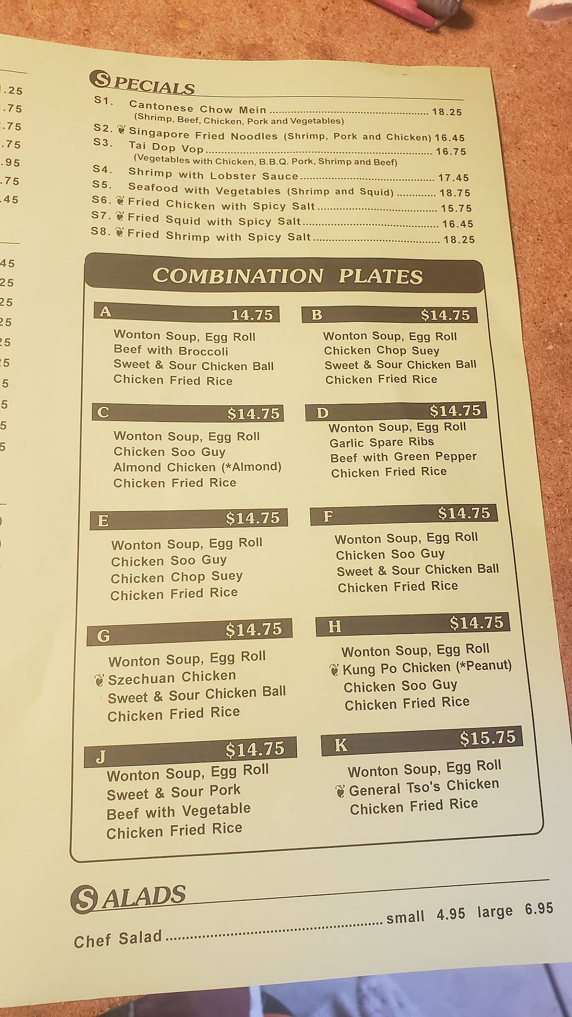 Menu at Place Fortin restaurant, Lakeshore