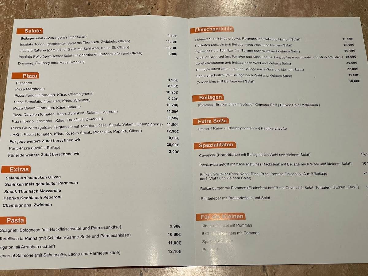 Menu at Lakis Farm Restaurant, Mosbach