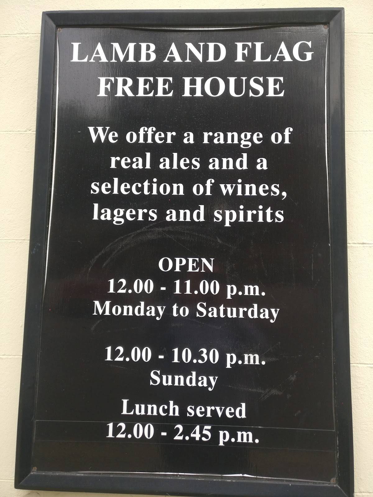 Menu at Lamb and Flag pub & bar, Oxford