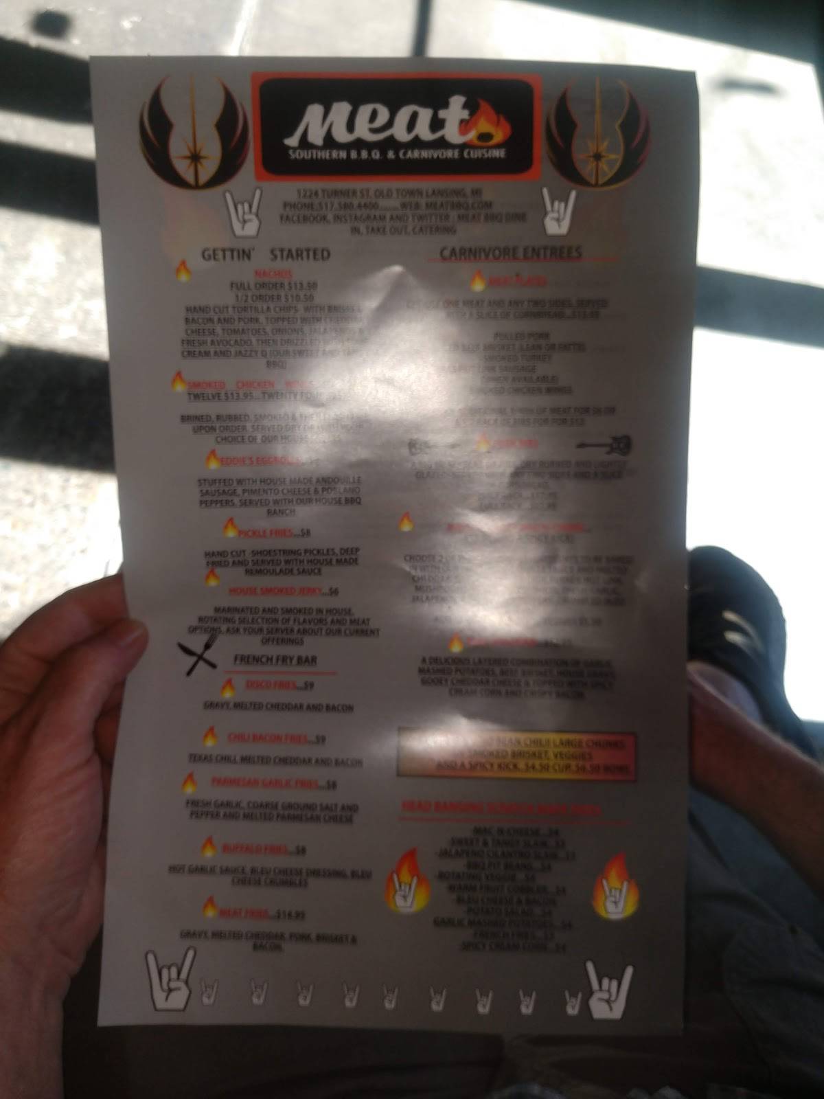 Menu at Meat BBQ, Lansing, Turner Rd
