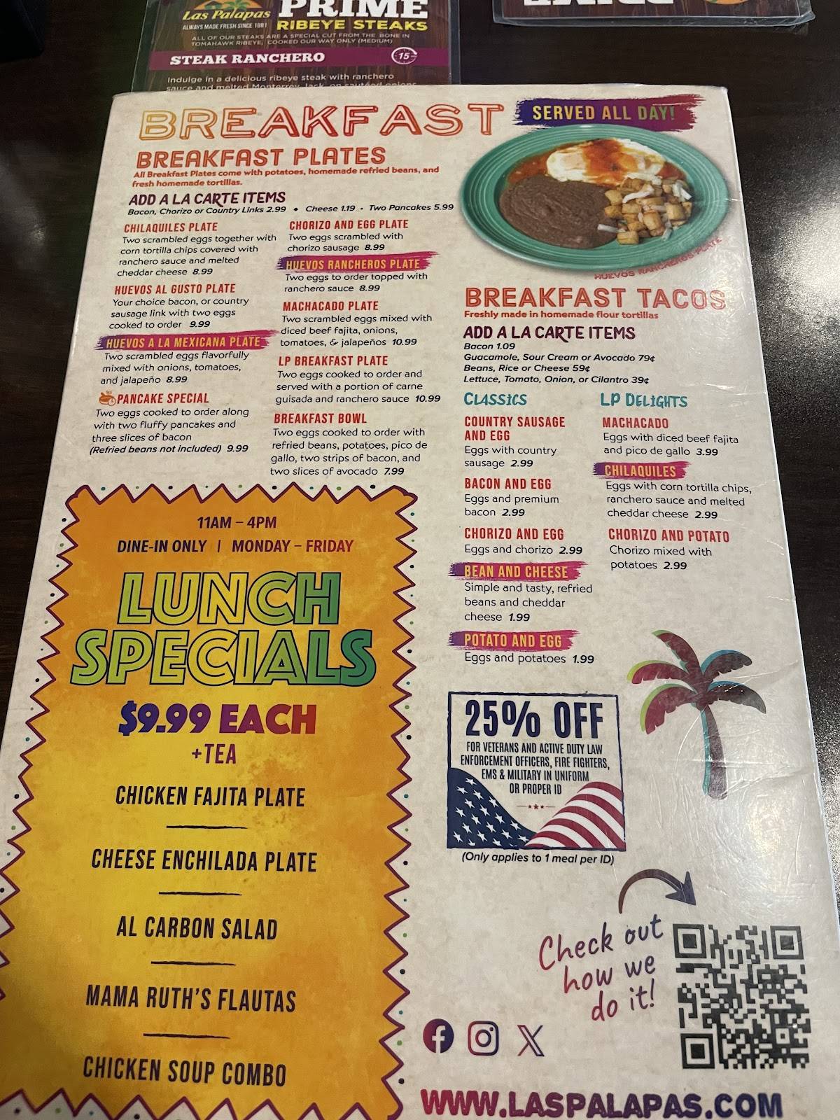 Menu at Las Palapas - Boerne restaurant, Boerne