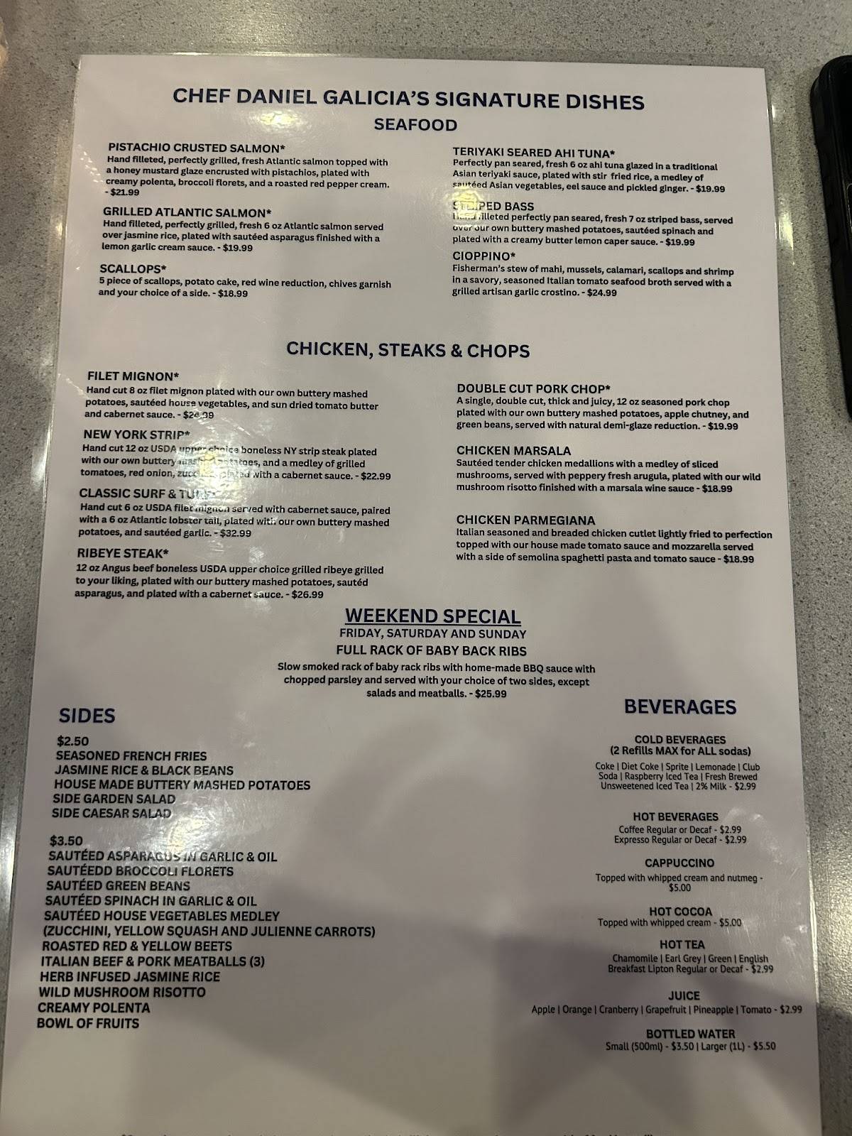 Menu at Ocean One Bar & Grille, Las Vegas