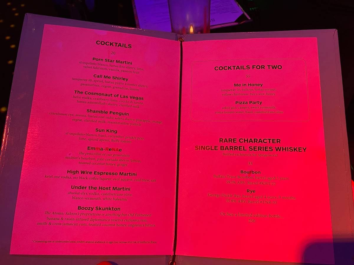 Menu at Superfrico pub & bar, Las Vegas