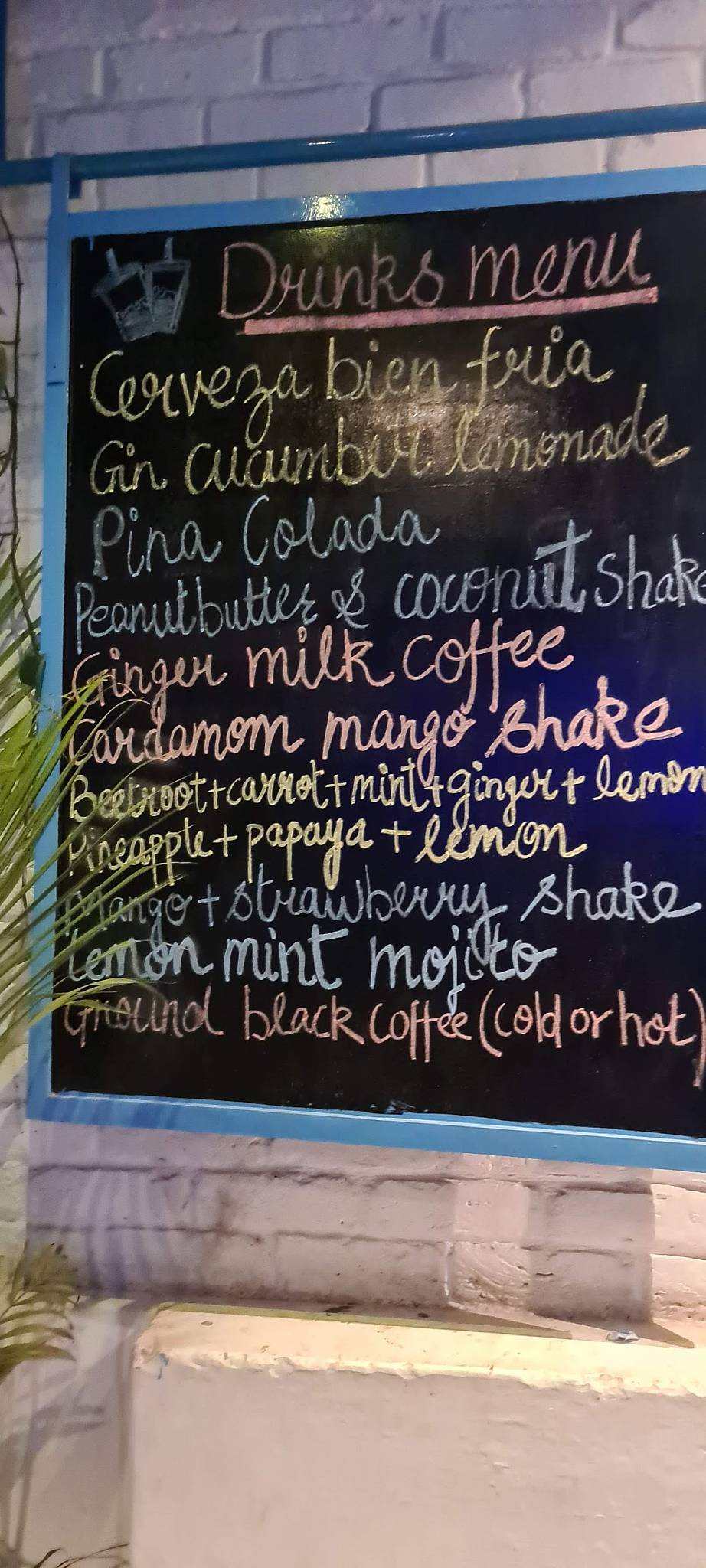 Menu at Laura's Café, Pushkar, opposite Jhulelaal ghat