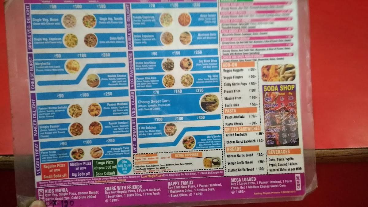 Menu at Lavi Magic Pizza, Delhi