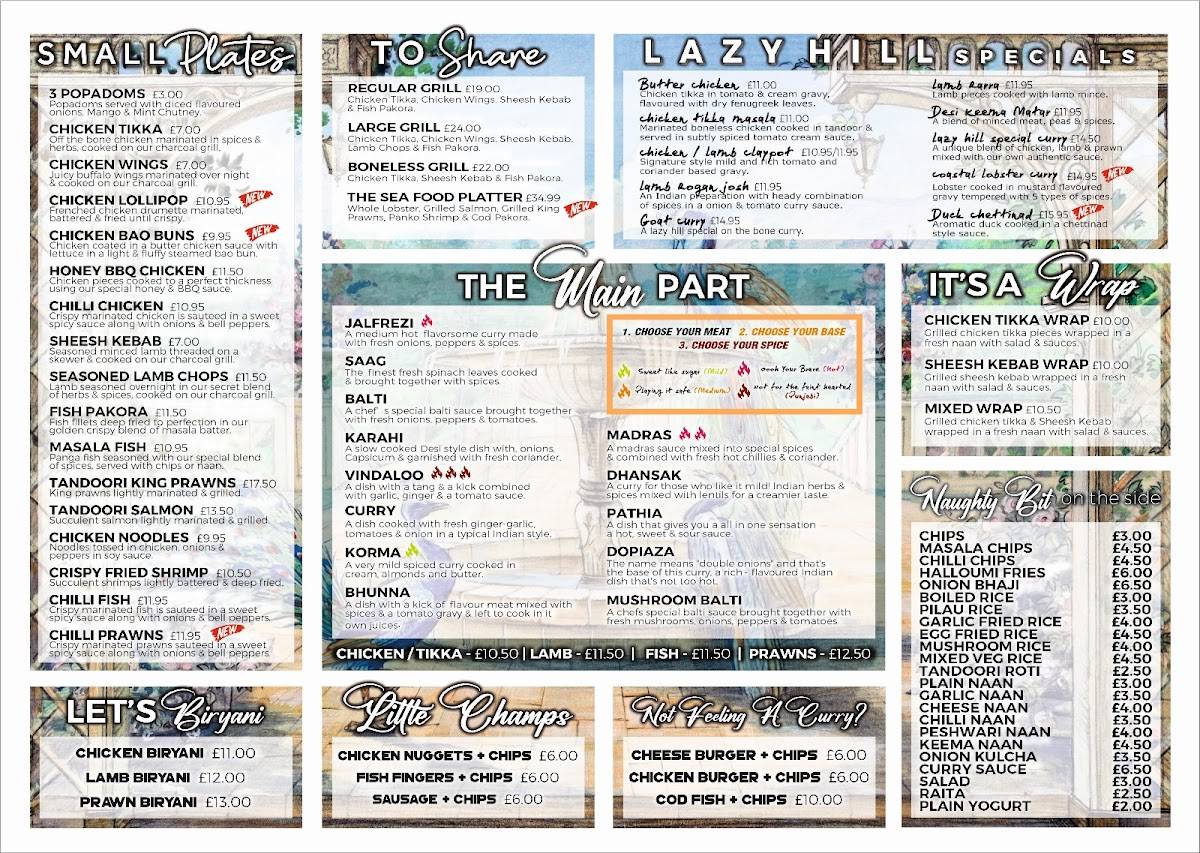 Menu at Lazy Hill Tavern Ale Pub & Kitchen, Walsall
