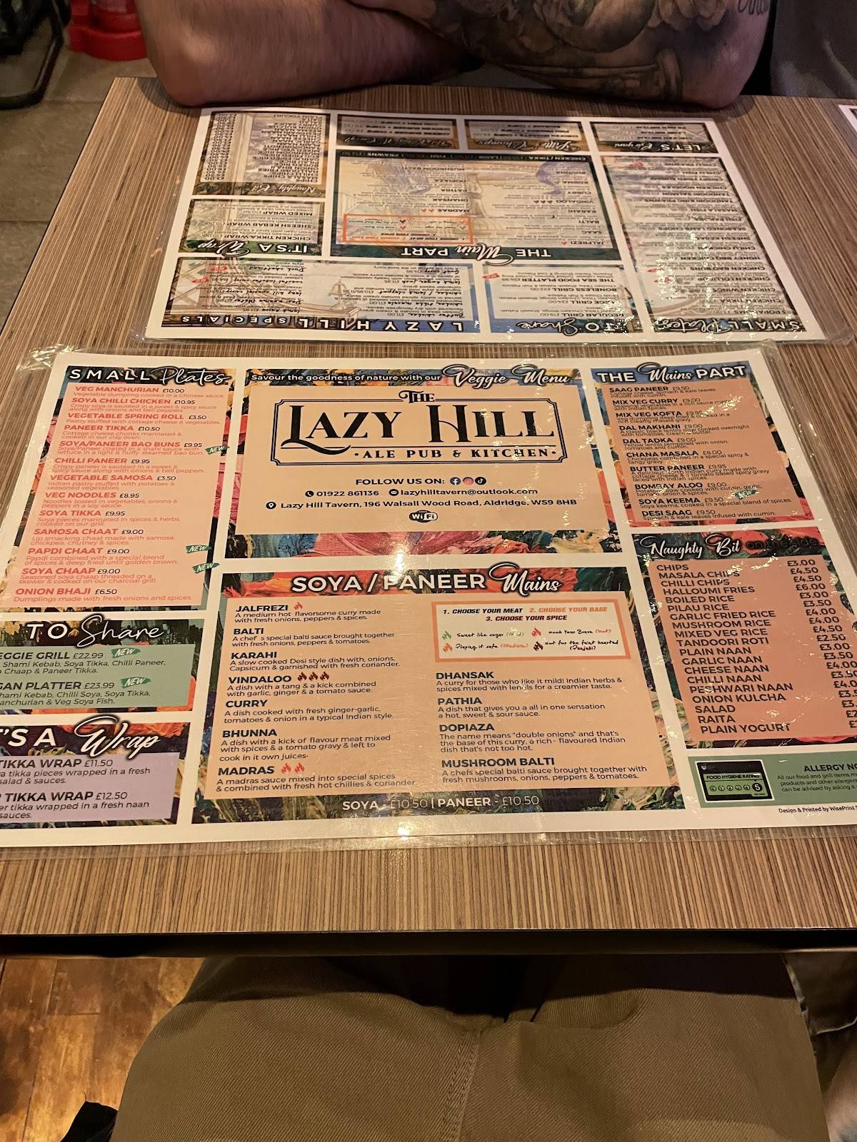 Menu at Lazy Hill Tavern Ale Pub & Kitchen, Walsall