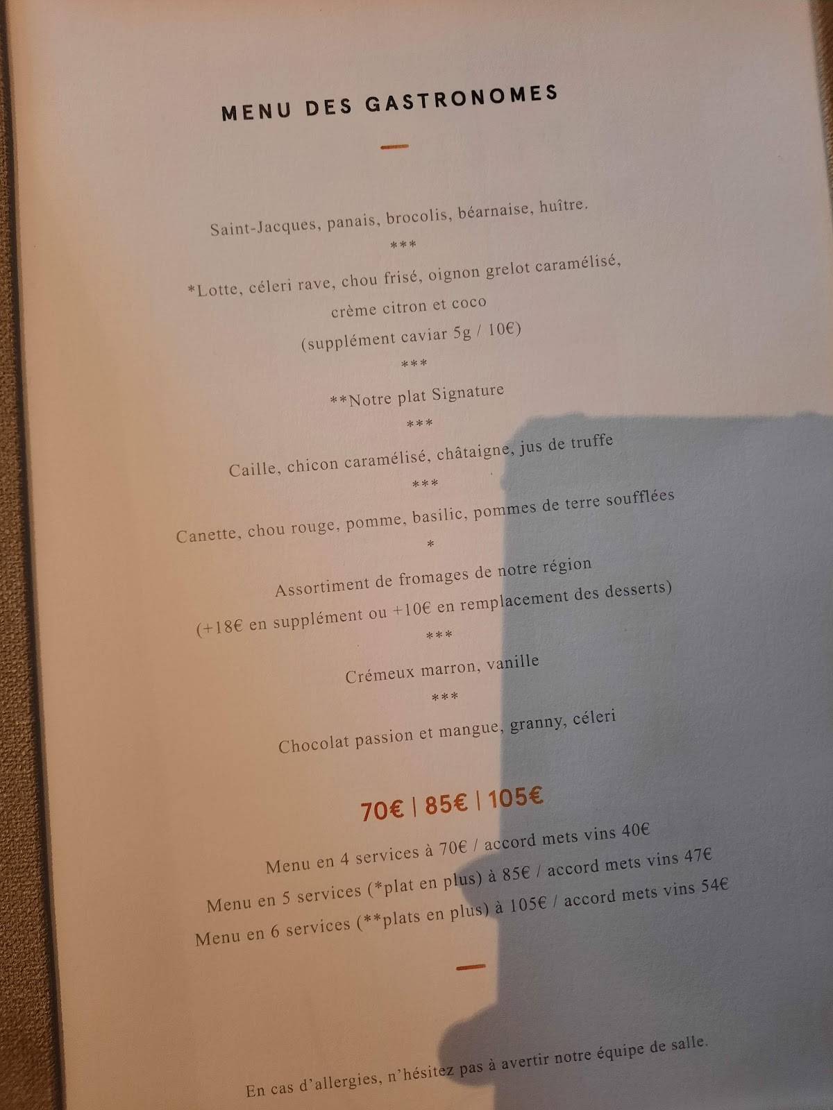 Carta de Le Gastronome - Jean Vrijdaghs et Sébastien Hankard, Paliseul
