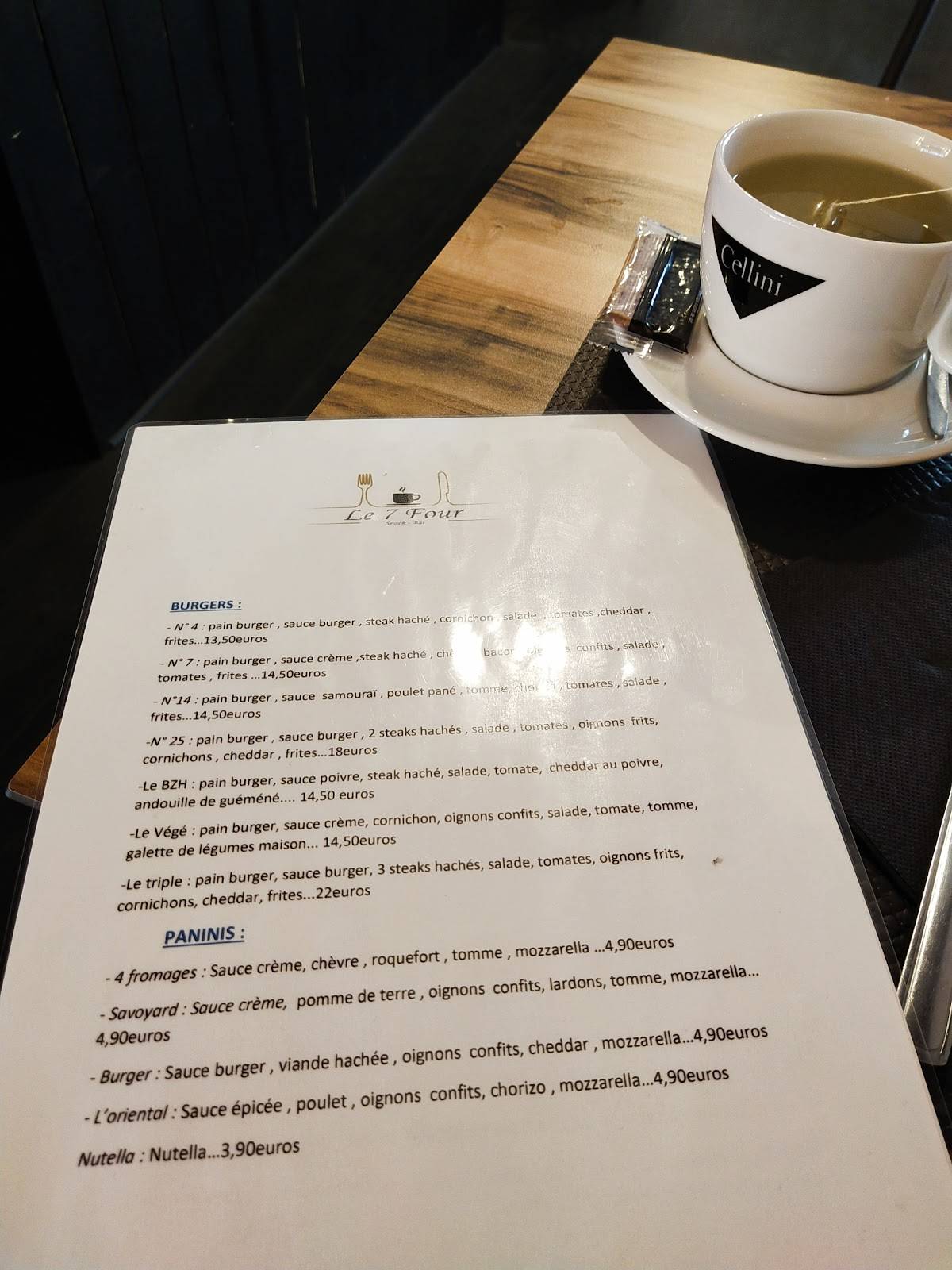 Menu au LE GRAND LARGE restaurant, Binic