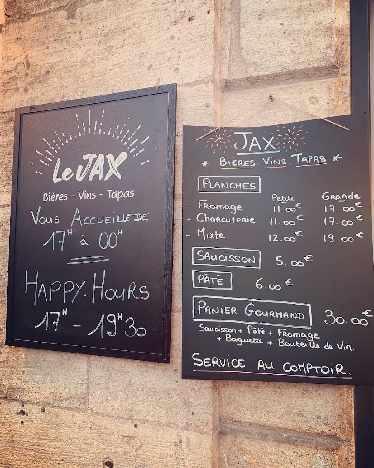 Menu at Le JAX pub & bar, Bordeaux