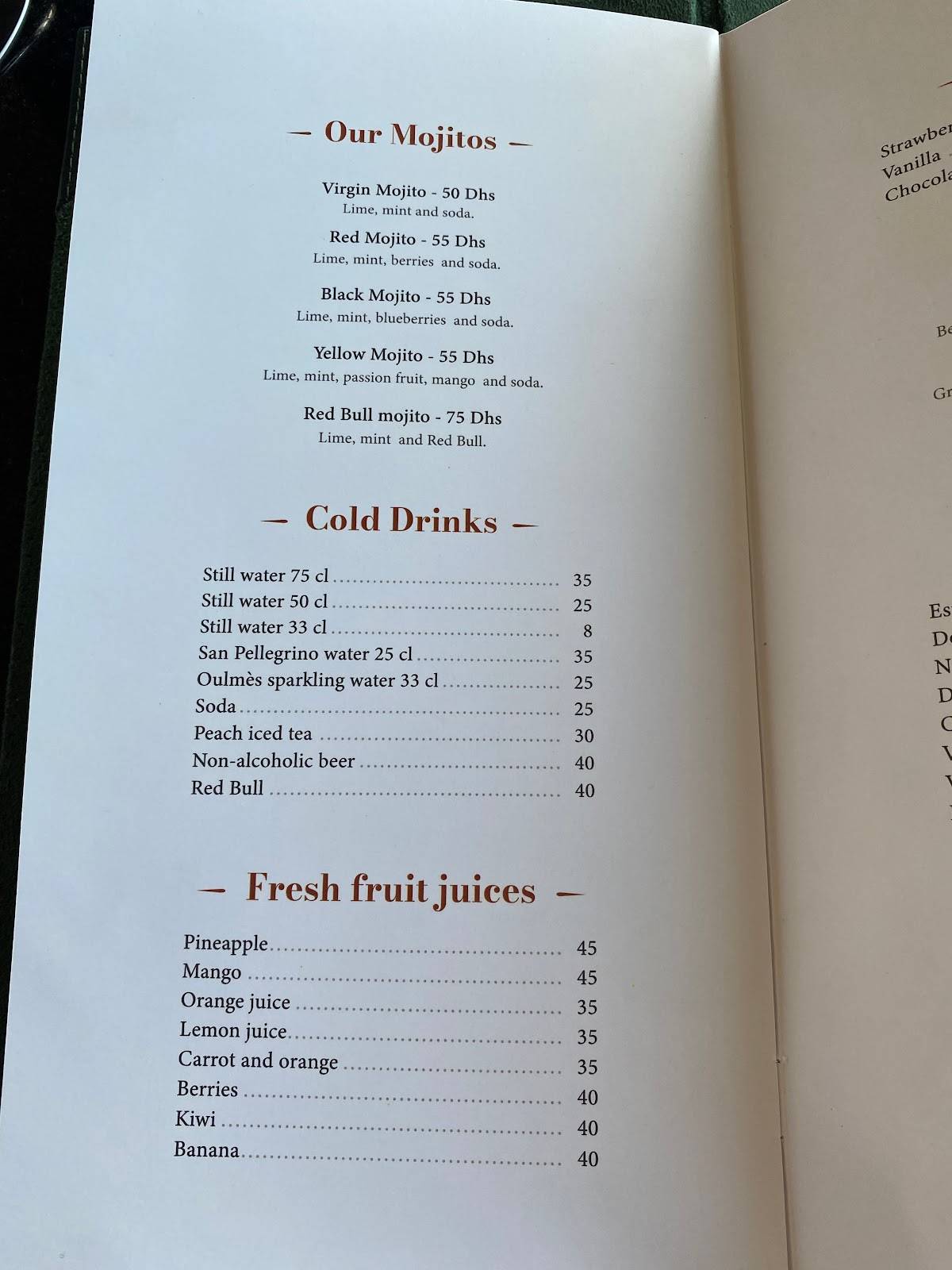 Speisekarte von Le Loft restaurant, Casablanca