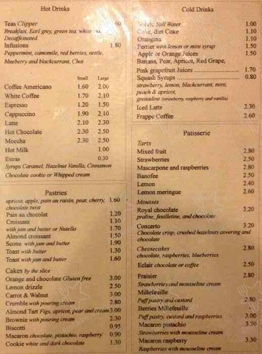 Menu at Le Moulin cafe, Hornchurch, 18B Station Ln