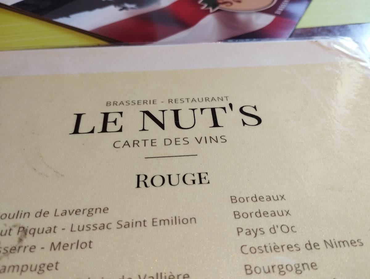 Menu at Le Nuts, Bastogne