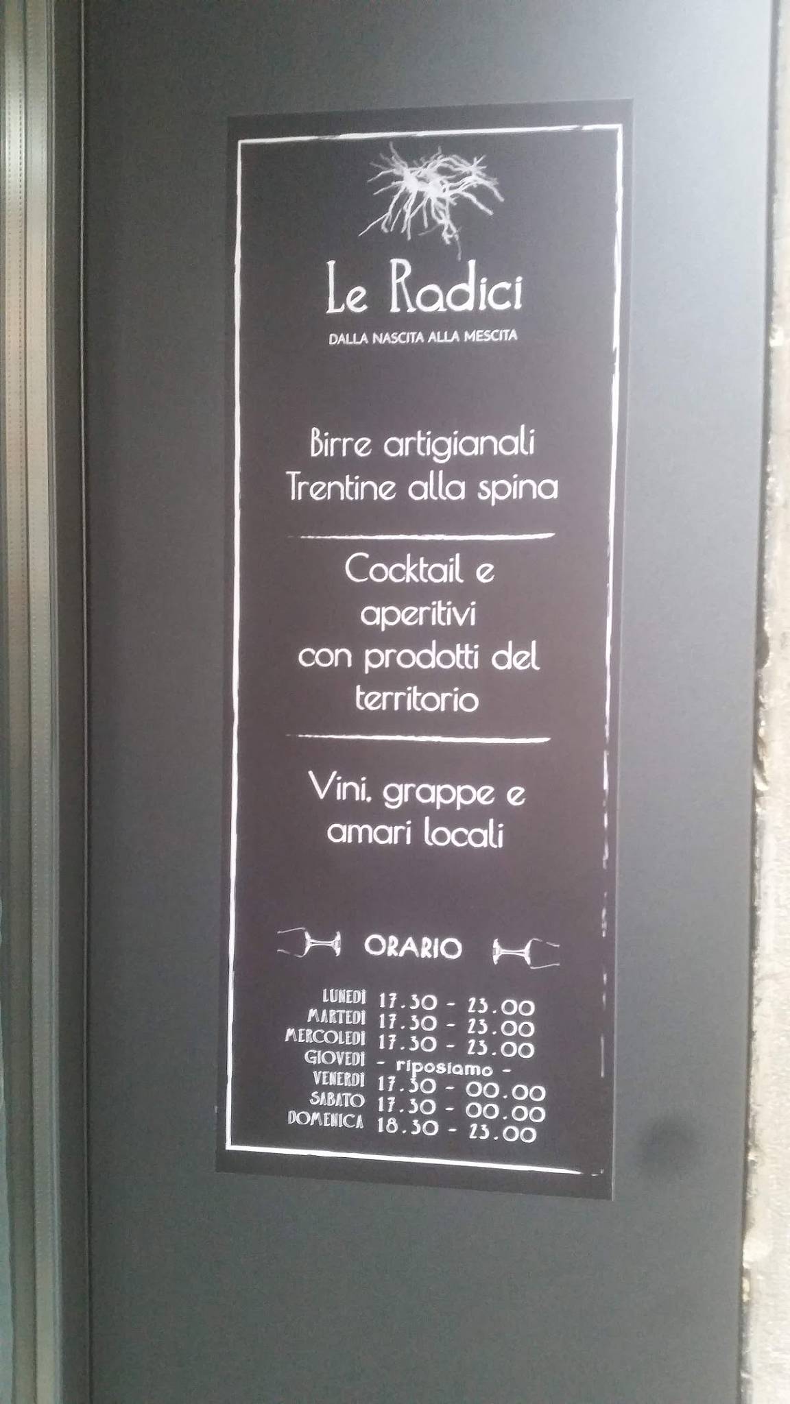Speisekarte von Le Radici pub & Bar, Rovereto