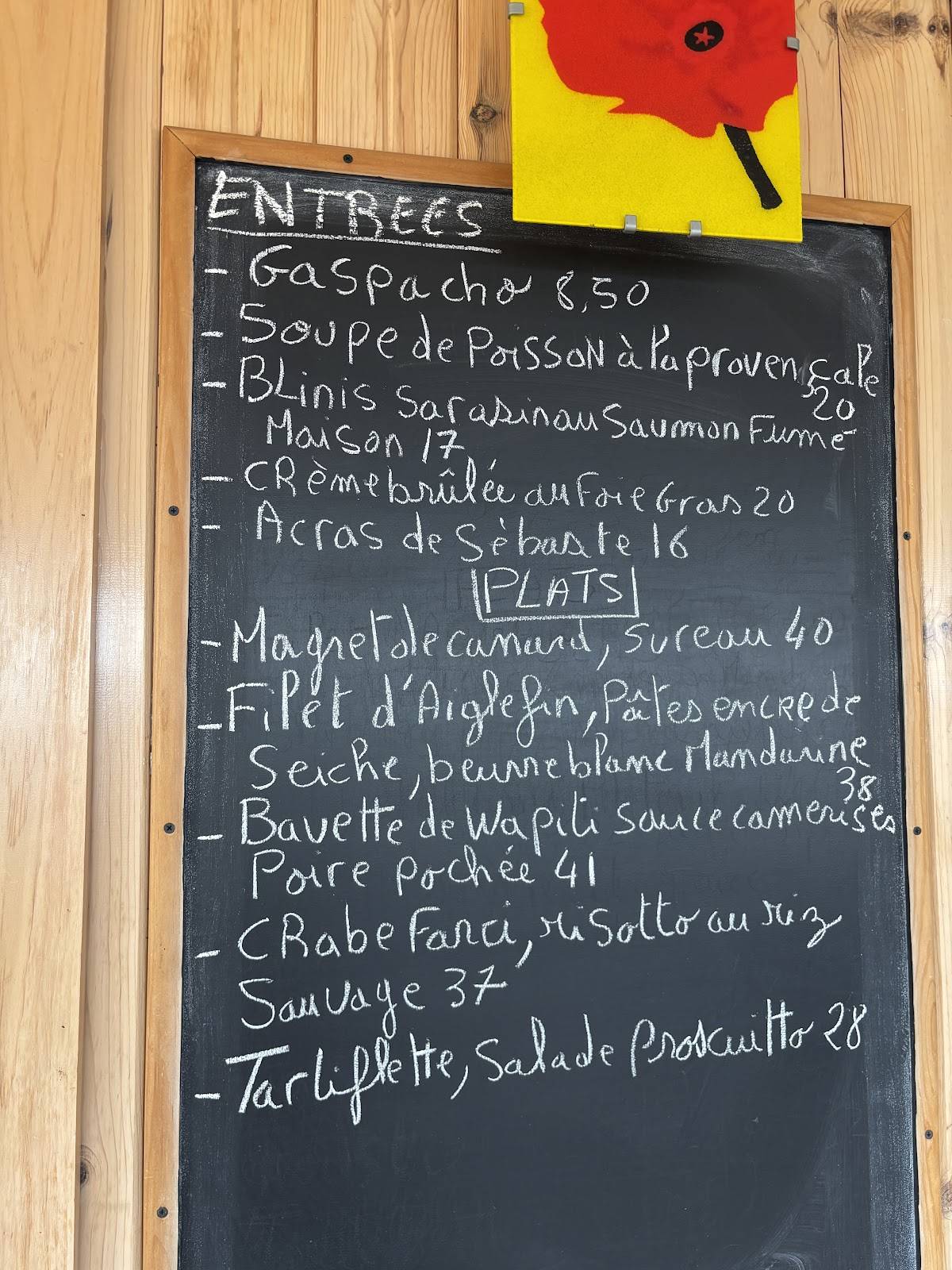 Menu au Le St-Honoré restaurant, Carleton-sur-mer