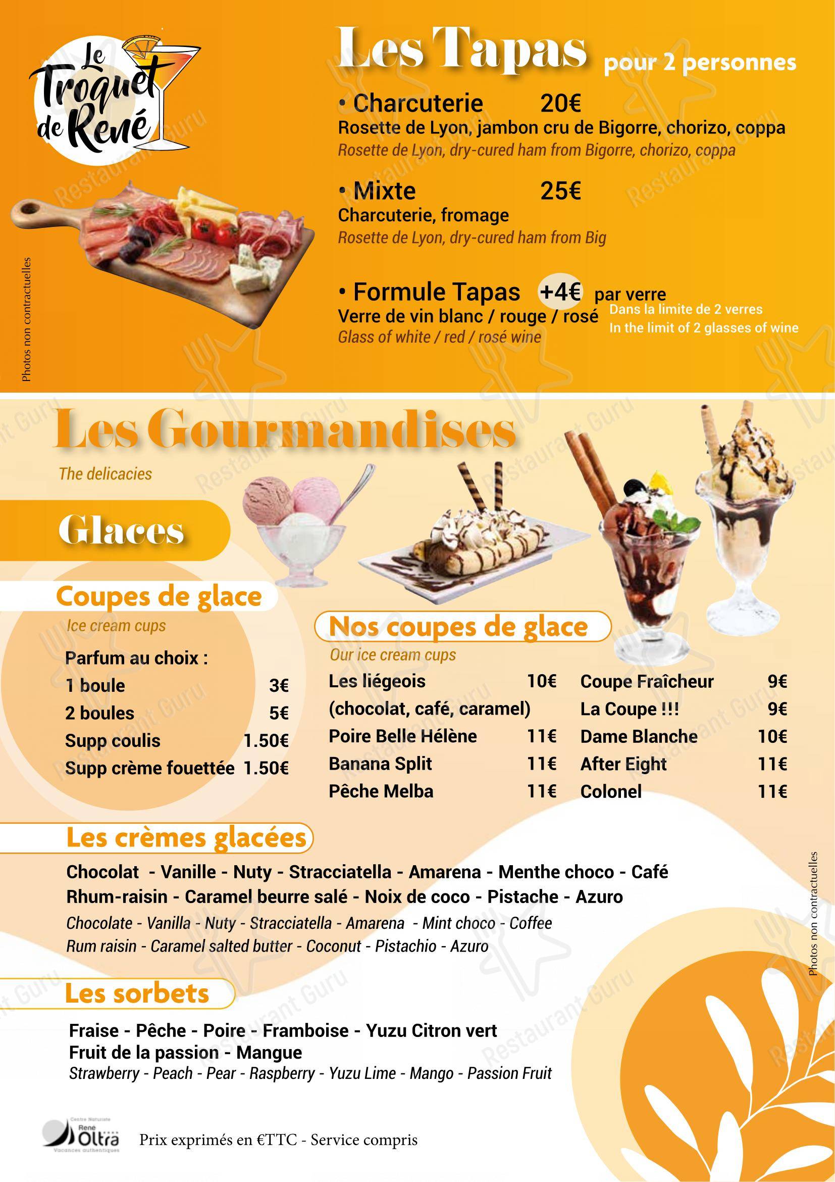 Menu au Le Troquet De René restaurant, Agde