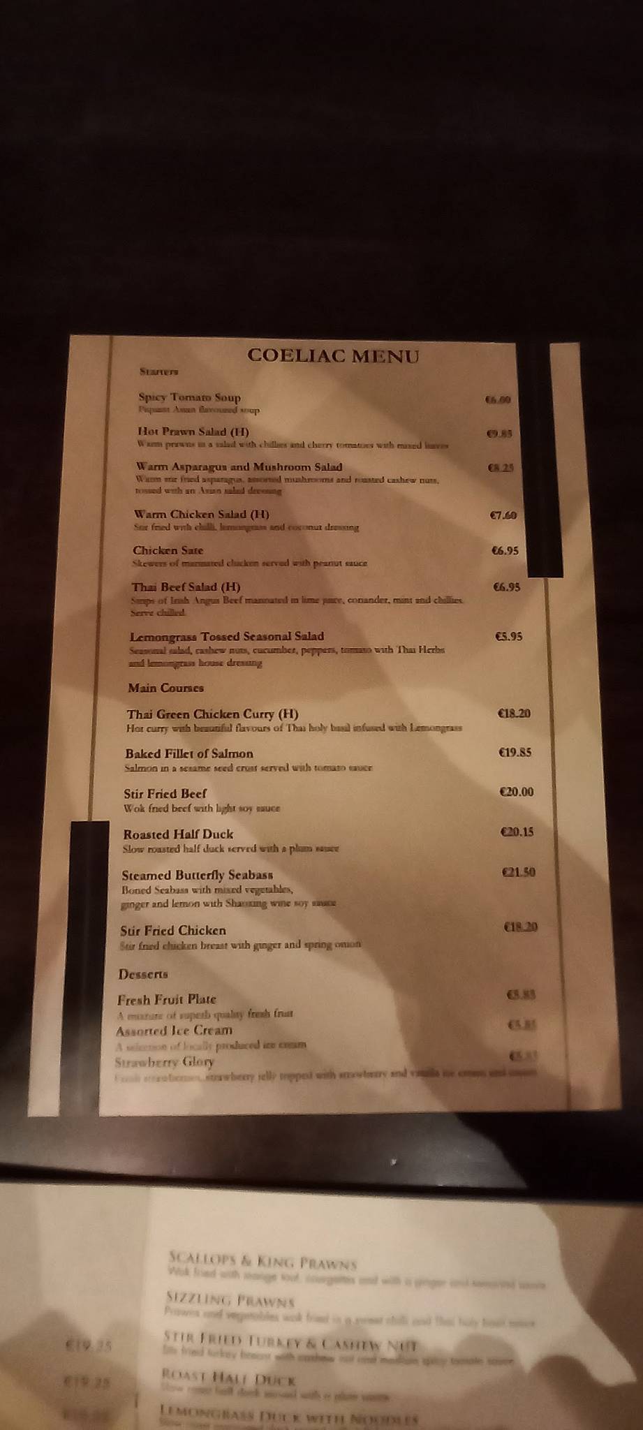 Menu at Lemongrass Restaurant Carlow, Carlow