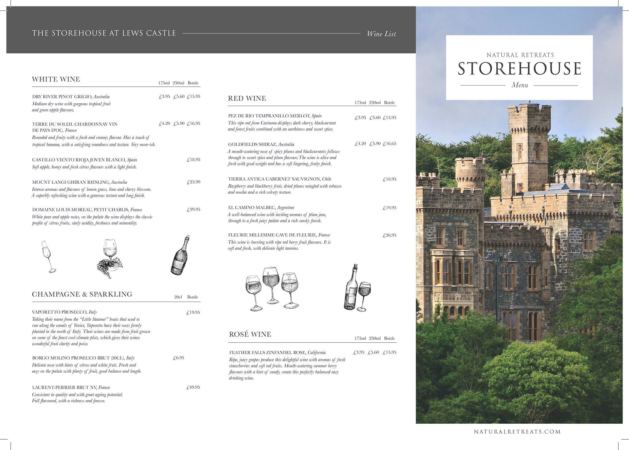 Menu at Lews Castle restaurant, Stornoway
