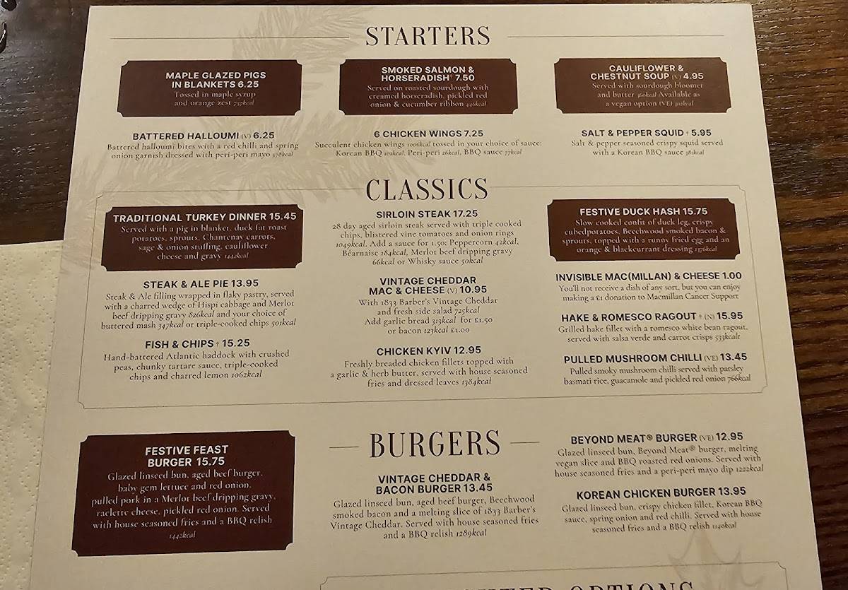 Menu at Four Marys pub & bar, Linlithgow