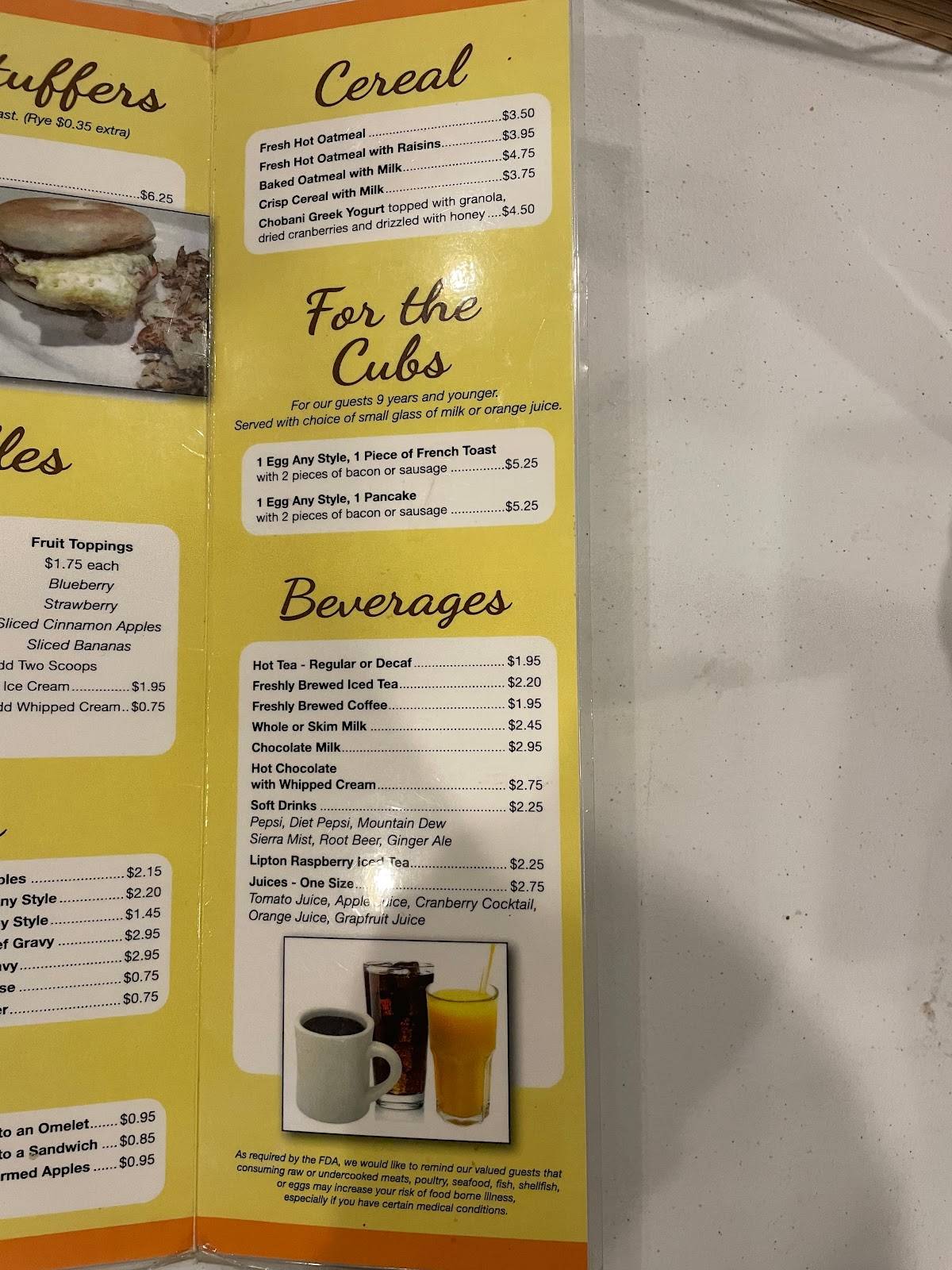 Menu at Lion's Pride Restaurant, Red Lion