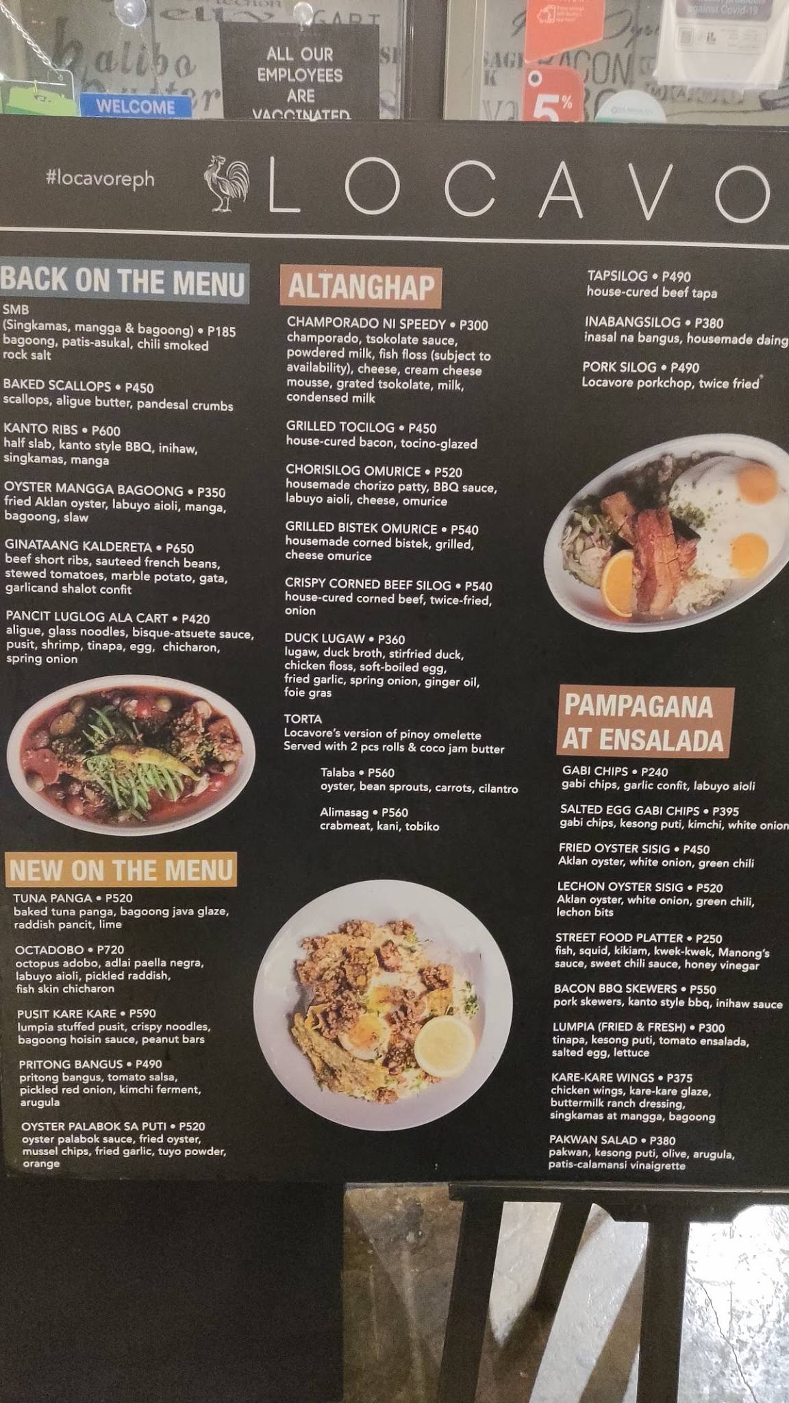 Menu at Locavore BGC restaurant, Taguig, Forbes Town Center