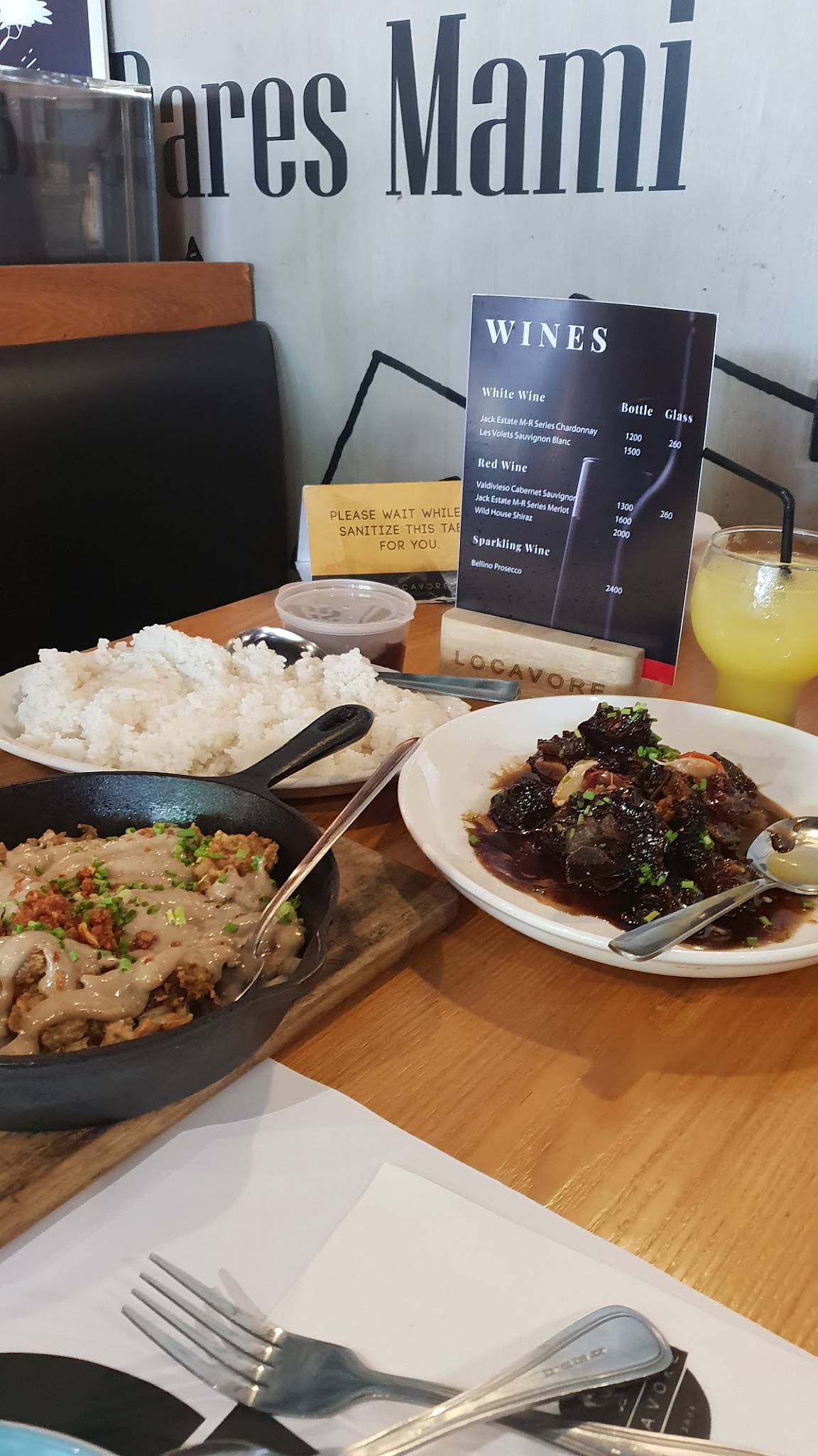 Menu at Locavore BGC restaurant, Taguig, Forbes Town Center