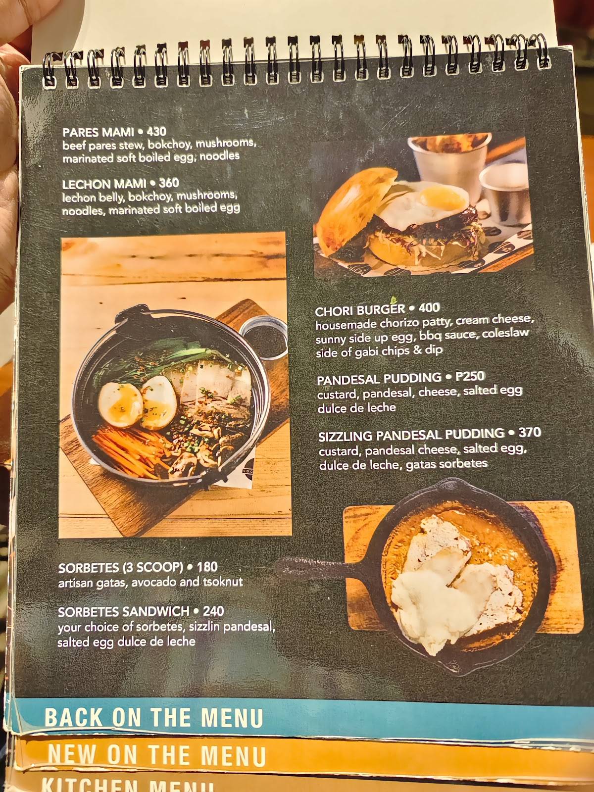 Menu at Locavore Eastwood restaurant, Quezon City