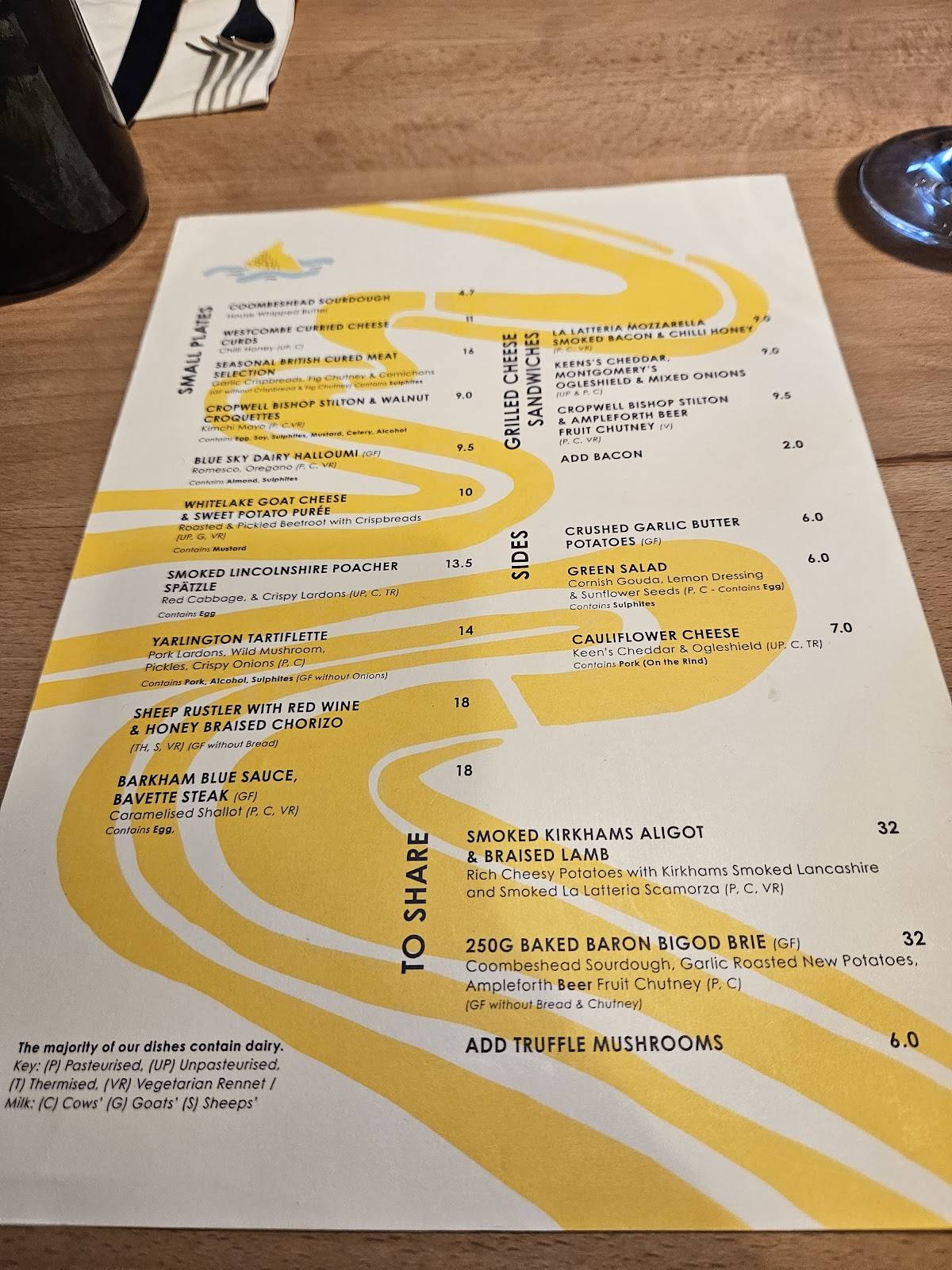 Carta de The Cheese Barge, Londres, Sheldon Square