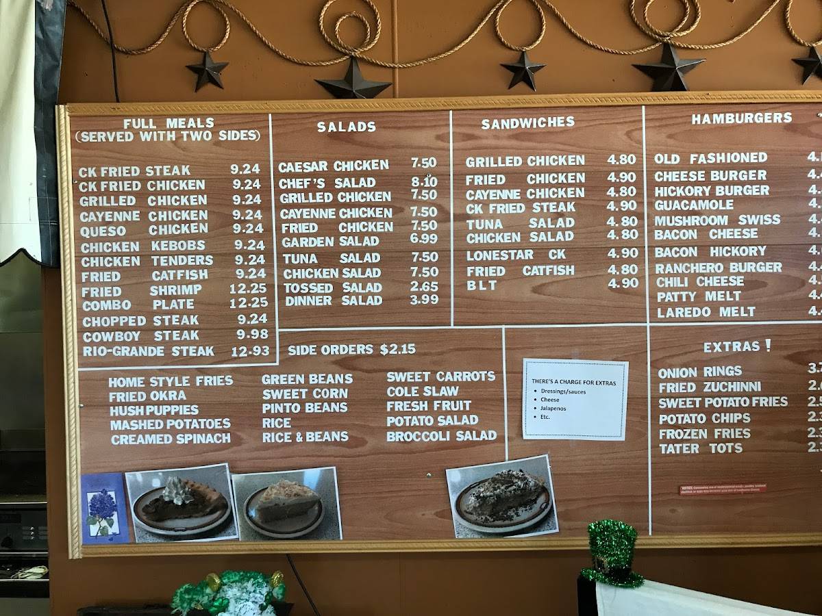 Menu at Lone Star Grill restaurant, Benbrook
