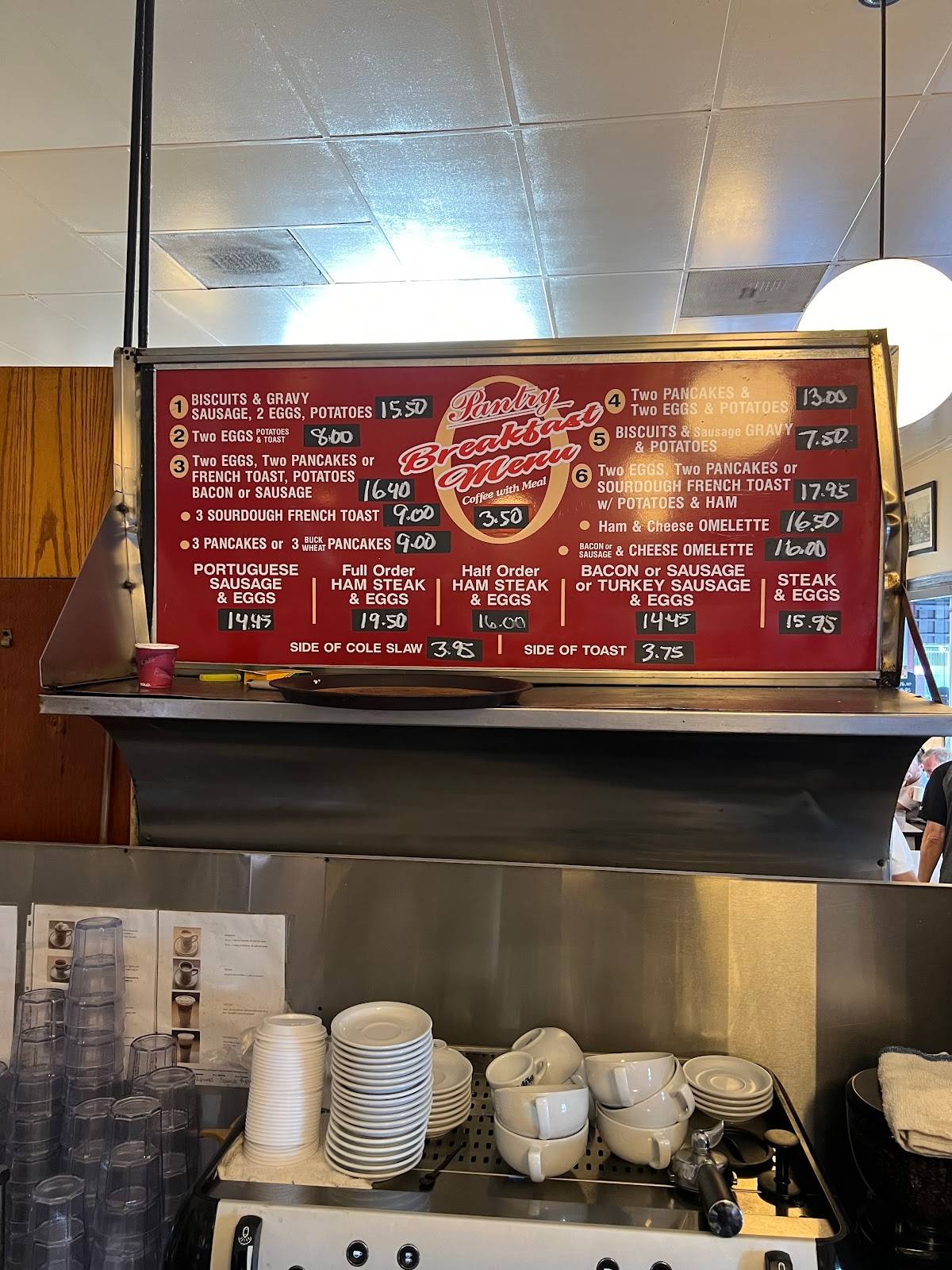 Menu at The Original Pantry Cafe, Los Angeles